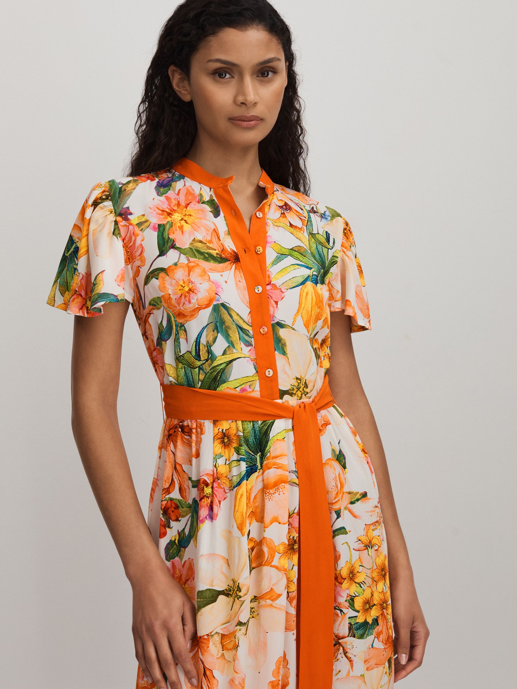 Buy Raishma Silk Floaty Sleeve Midi Dress from the Next UK online shop