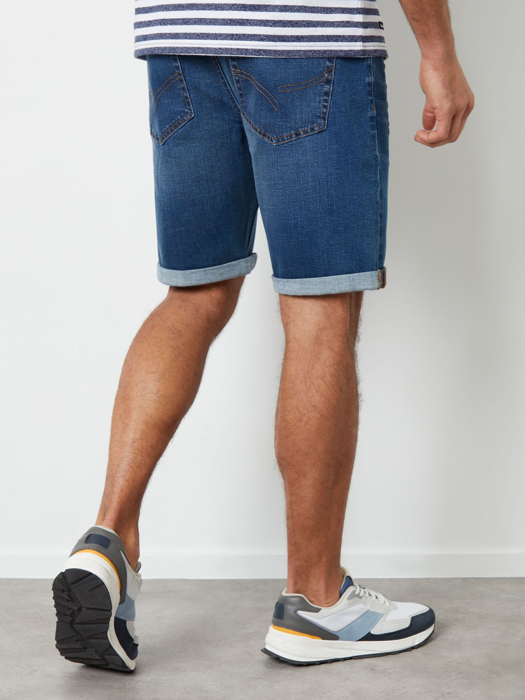 Buy Threadbare Dark Blue Turn Up Denim Shorts from the Next UK online shop