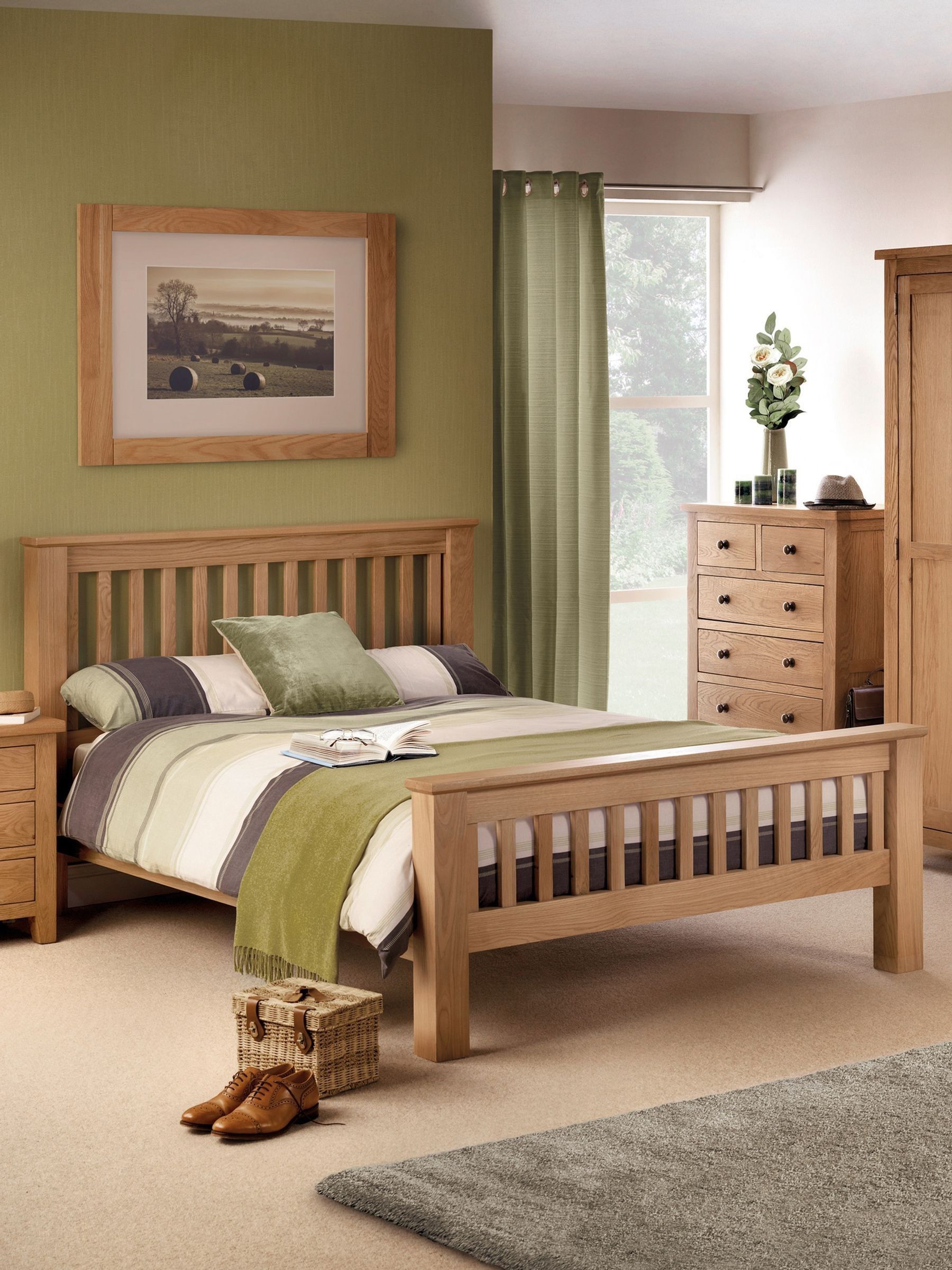 Buy Julian Bowen Light Oak Amsterdam High Footend Wooden Bed from the ...