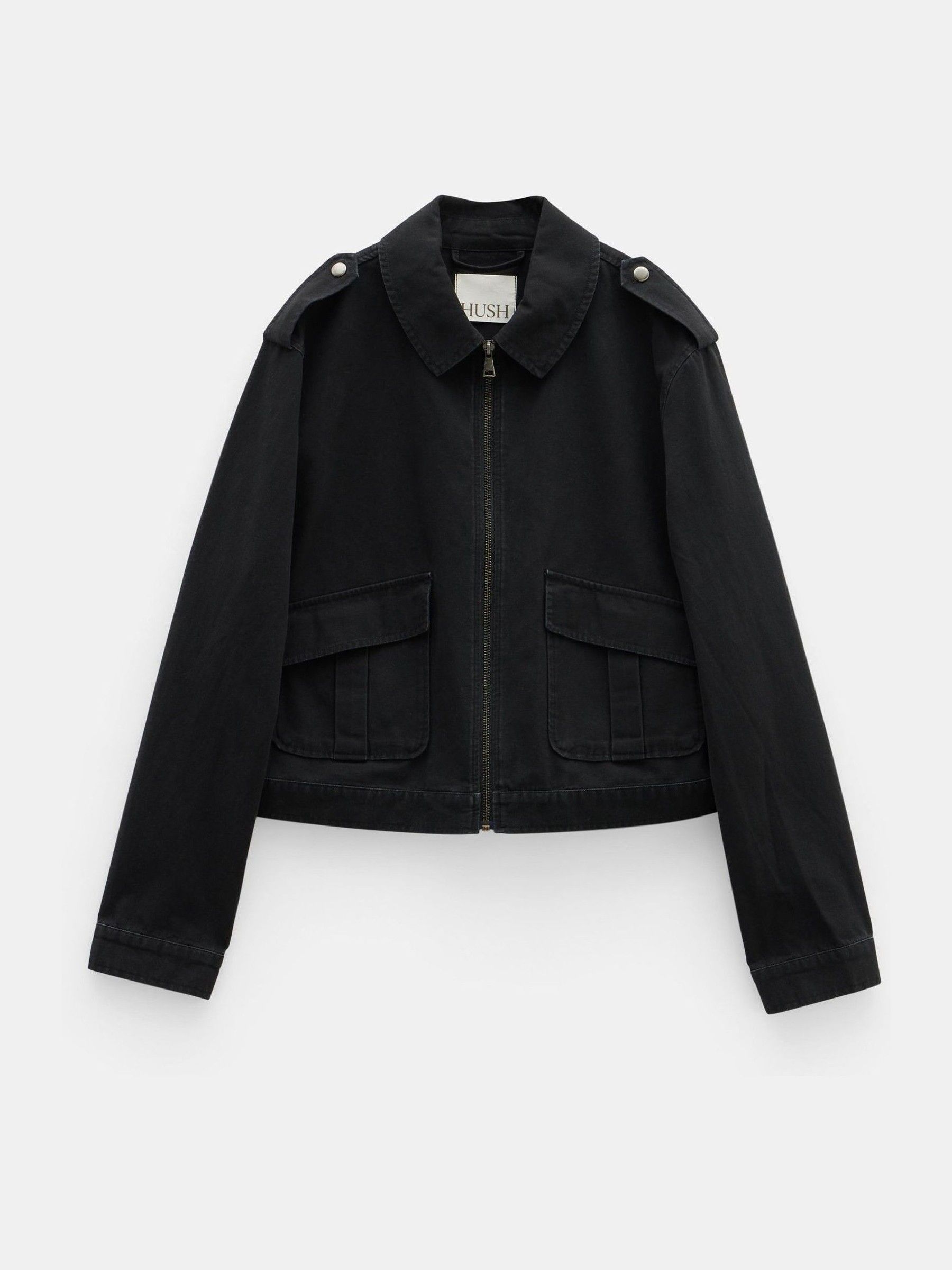Buy Hush Black Laurie Zip-Up 100% Cotton Utility Jacket from the Next ...