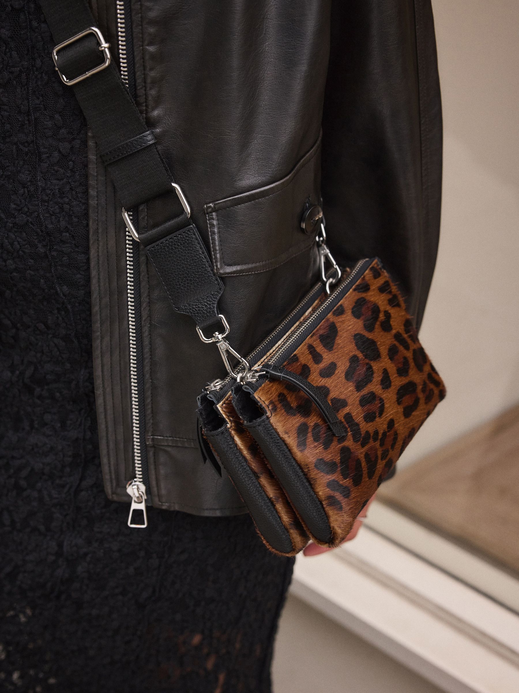 Buy Leopard Leather Cross-Body Bag from the Next UK online shop
