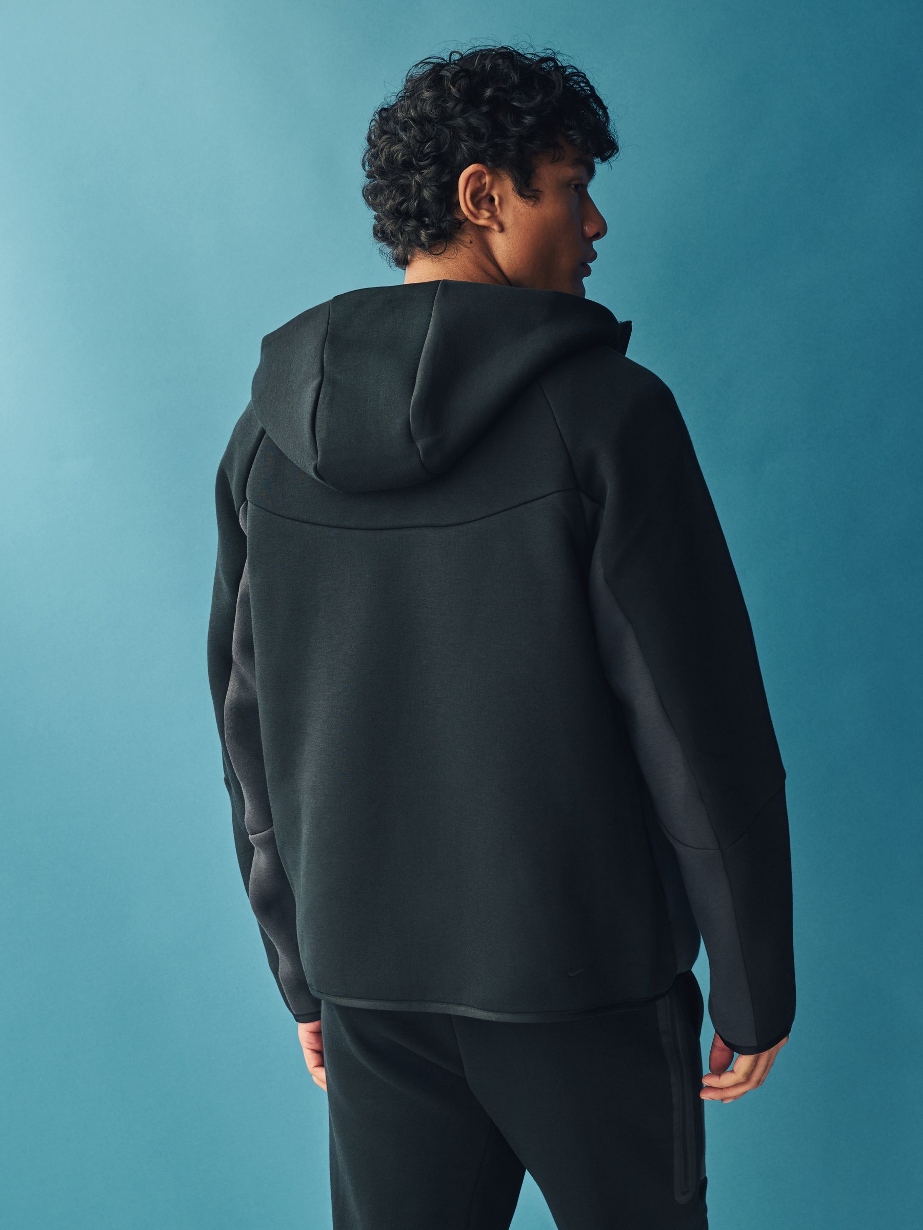 Buy Nike Black/Green Tech Full-Zip Windrunner Hoodie from the Next UK ...