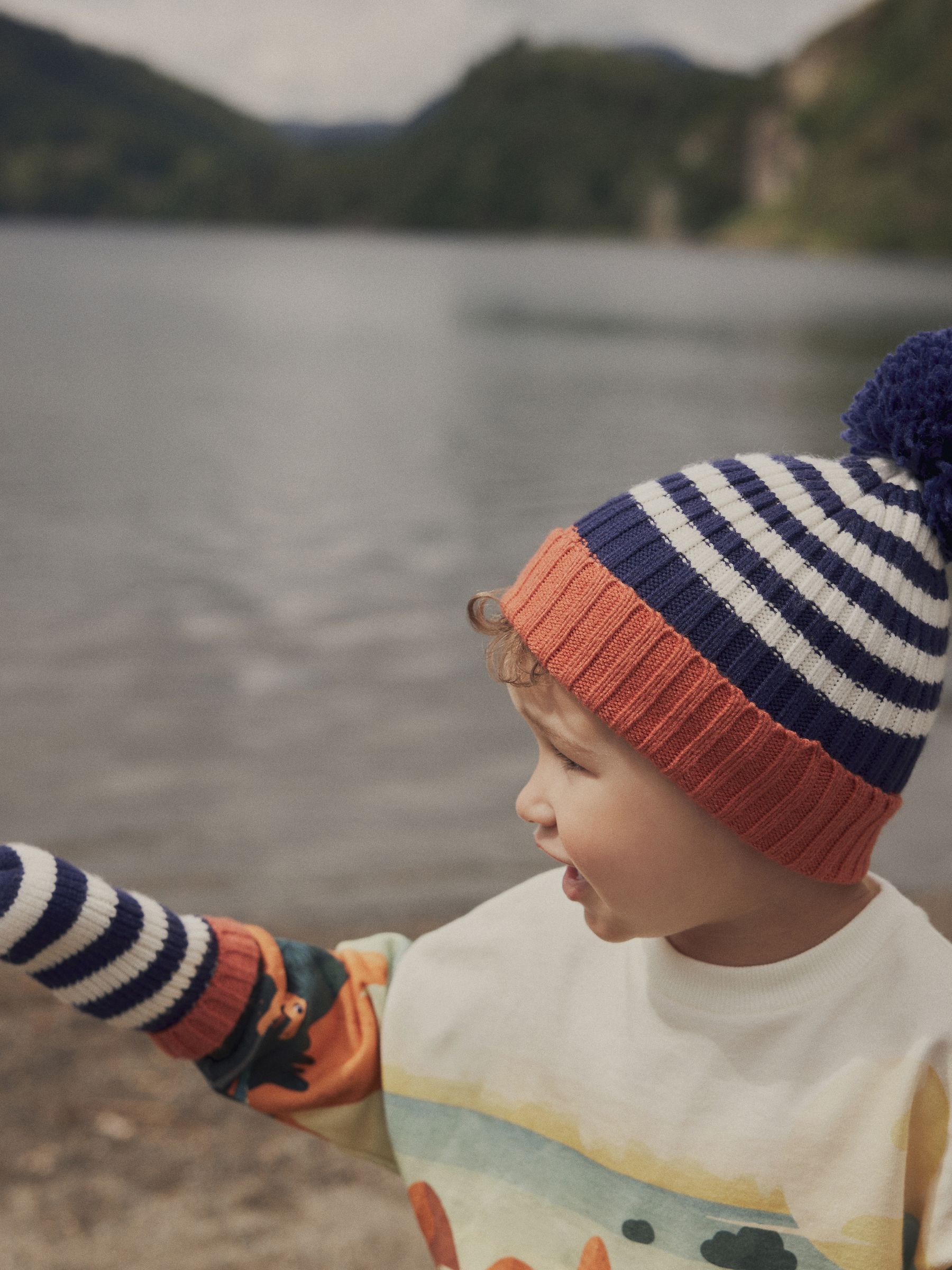 Buy Navy Blue Stripe Hat And Mittens Set (3mths-10yrs) from the Next UK ...