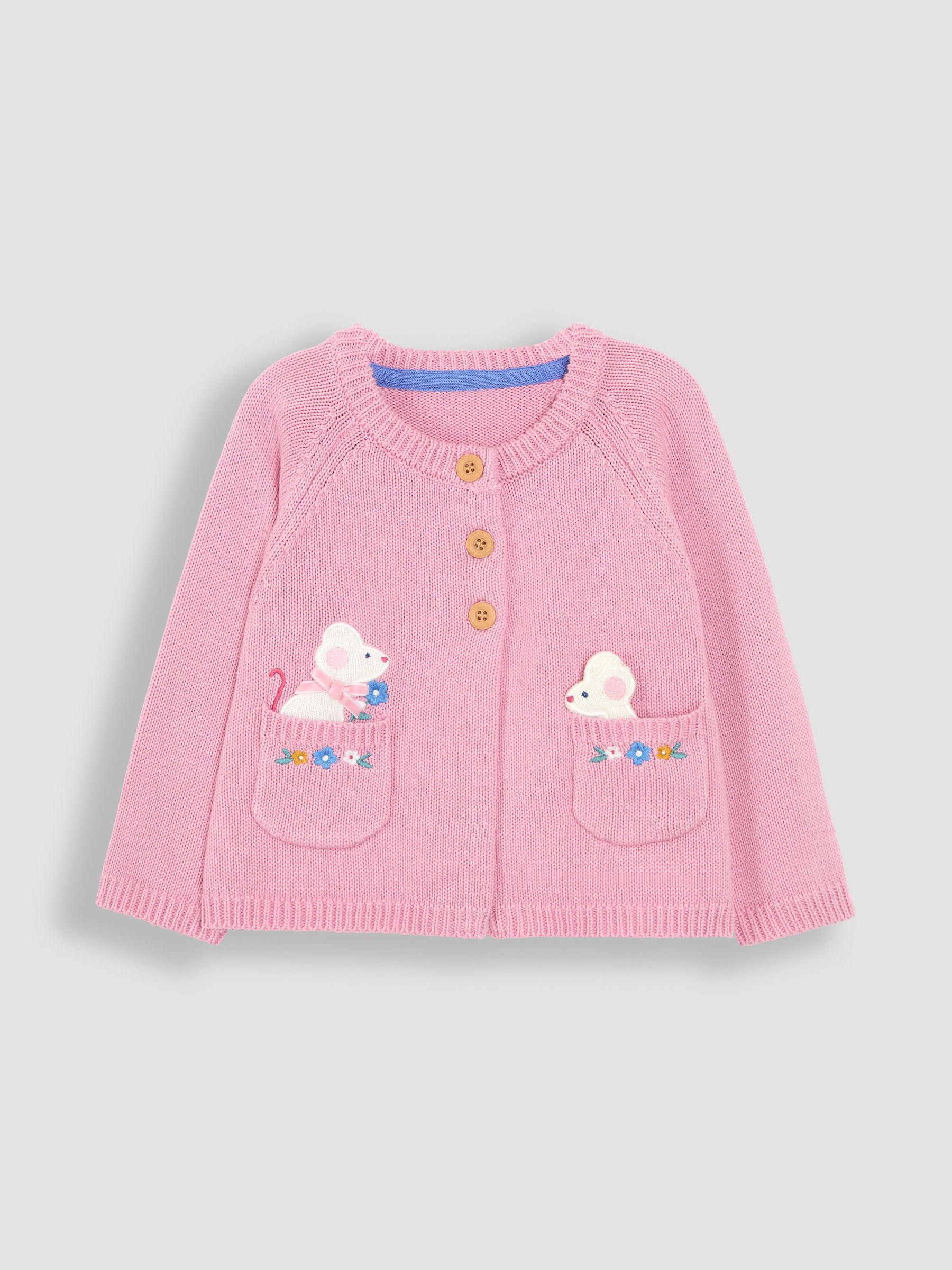 Buy JoJo Maman Bébé Pink Mouse Pet in Pocket Cardigan from the Next UK ...