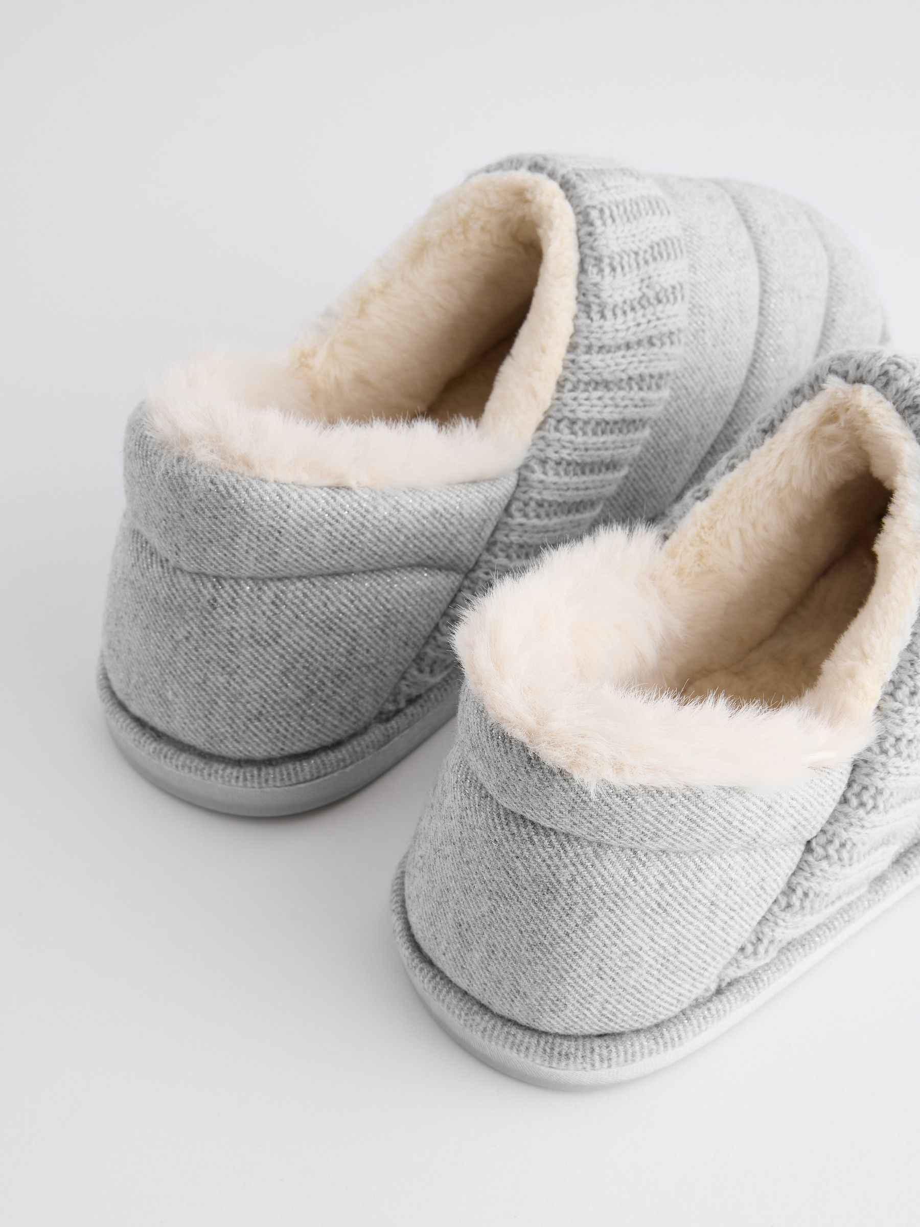 Buy Grey Quilted Shoot Slippers from the Next UK online shop