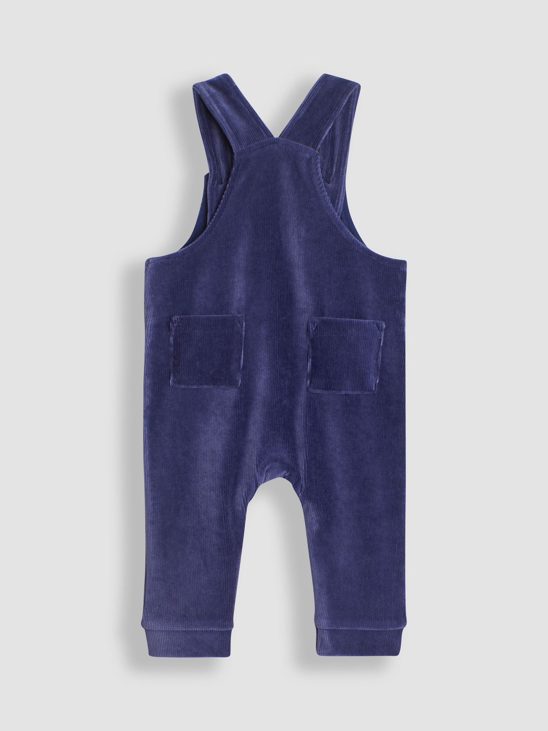 Buy JoJo Maman Bébé Blue Shark 2-Piece Velour Appliqué Dungarees & Top ...