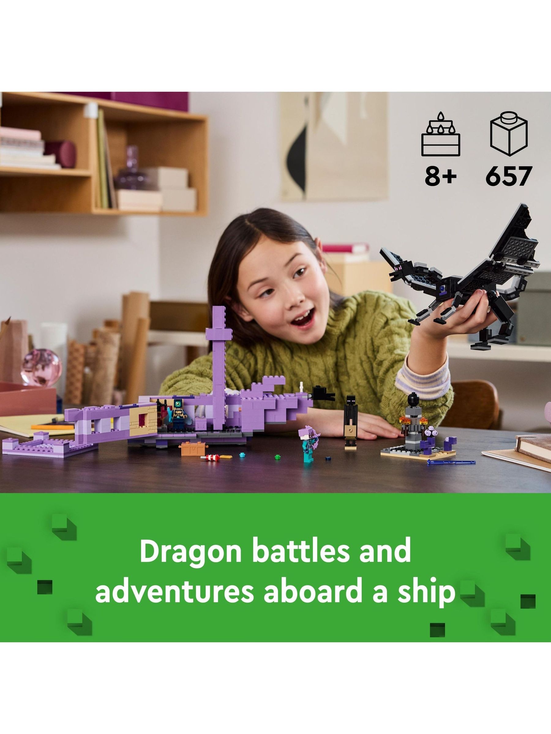 Buy LEGO Minecraft The Ender Dragon And End Ship from the Next UK ...