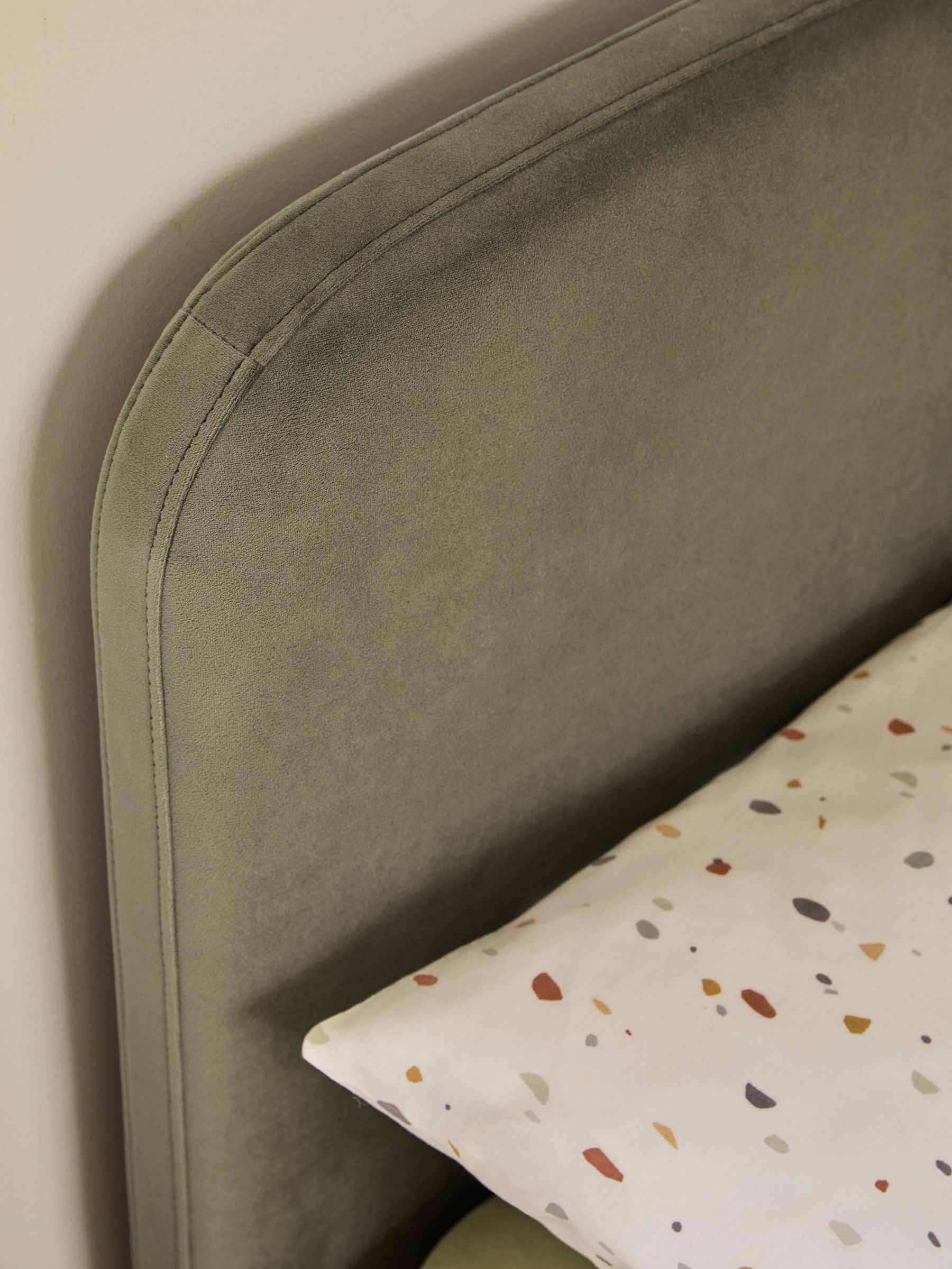 Buy Soft Velvet Sage Green Kids Matson Trundle Upholstered Bed from the ...