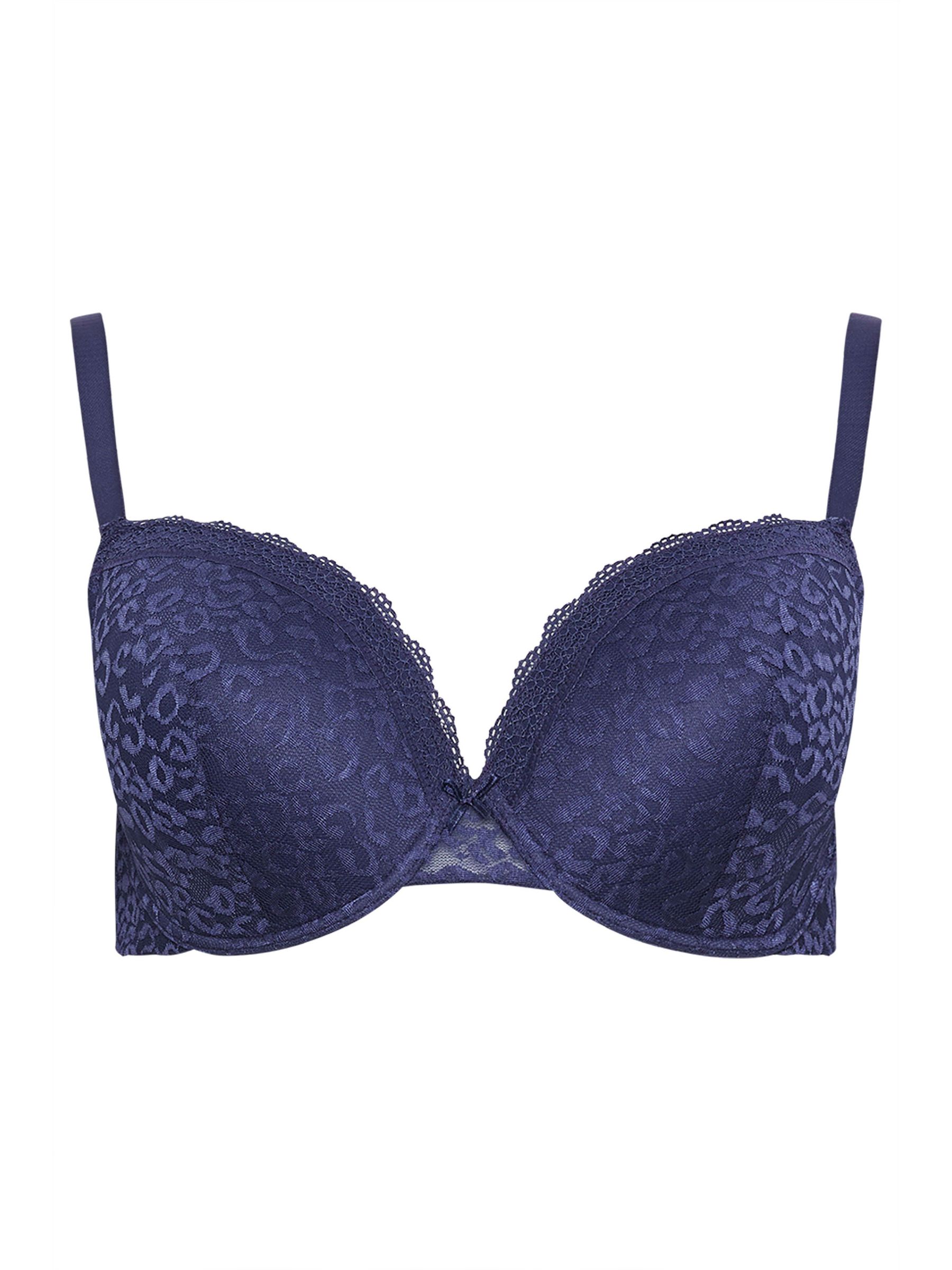 Buy Yours Curve Blue YOURS 2 PACK Blue & White Lace Trim Padded Bras ...