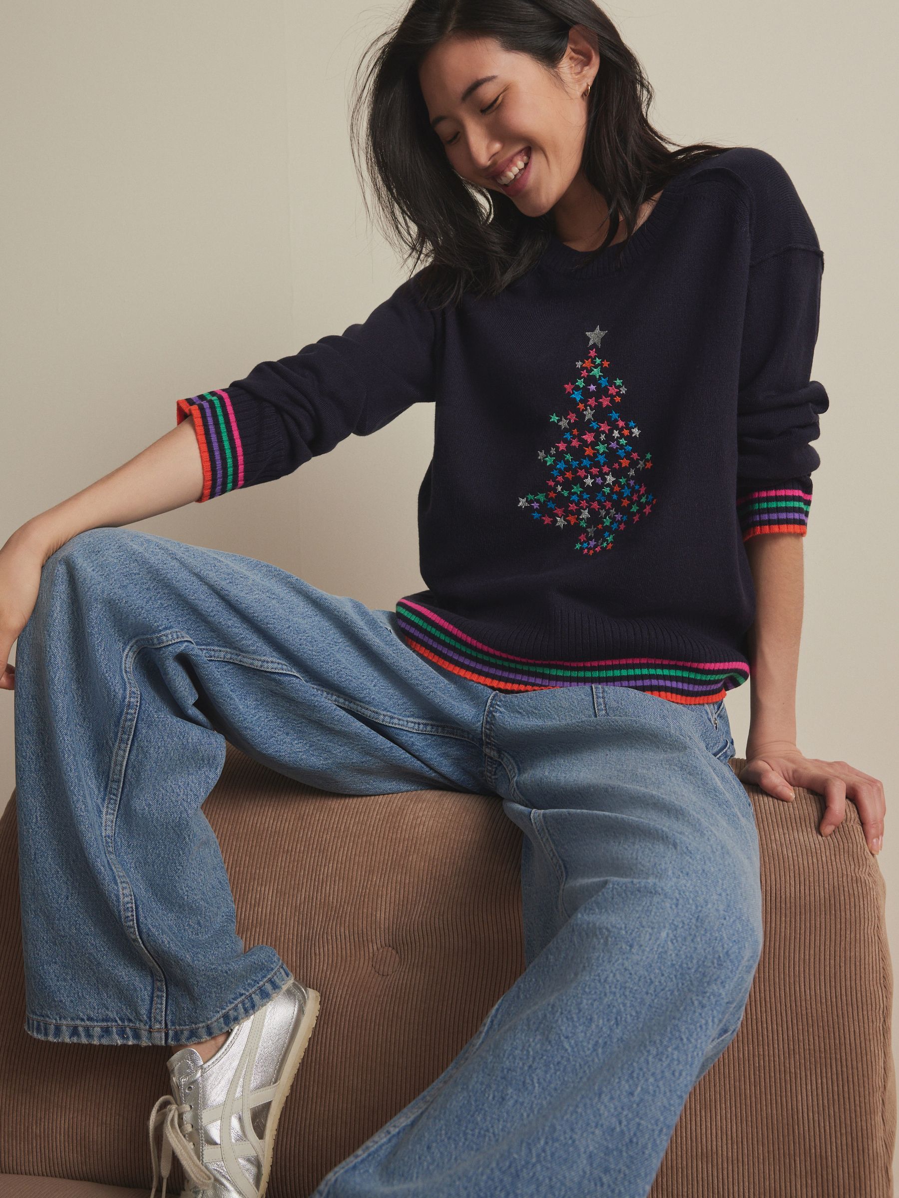 Buy Navy Blue Tree Knitted Christmas Jumper from the Next UK online shop