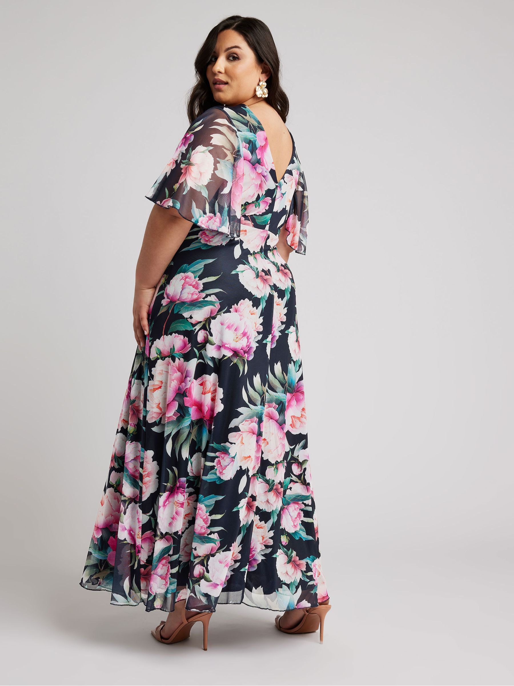 Buy Yours Curve Navy Blue Floral Print Wrap Maxi Dress from the Next UK ...