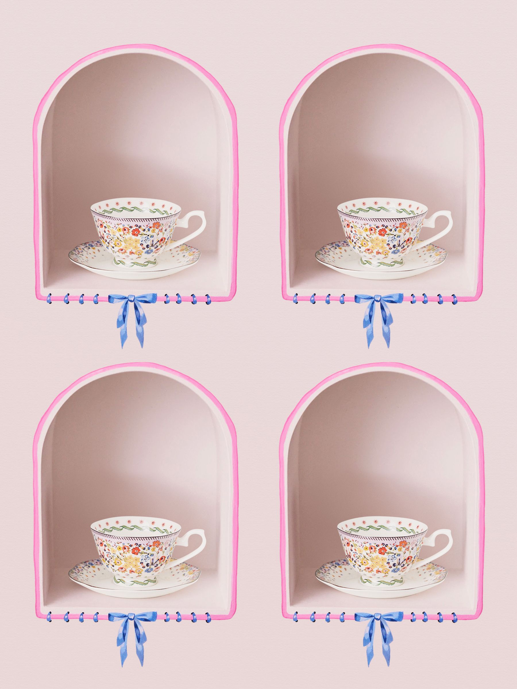 Buy Cath Kidston Set of 2 CK Harmony Ditsy Teacup & Saucer from the ...
