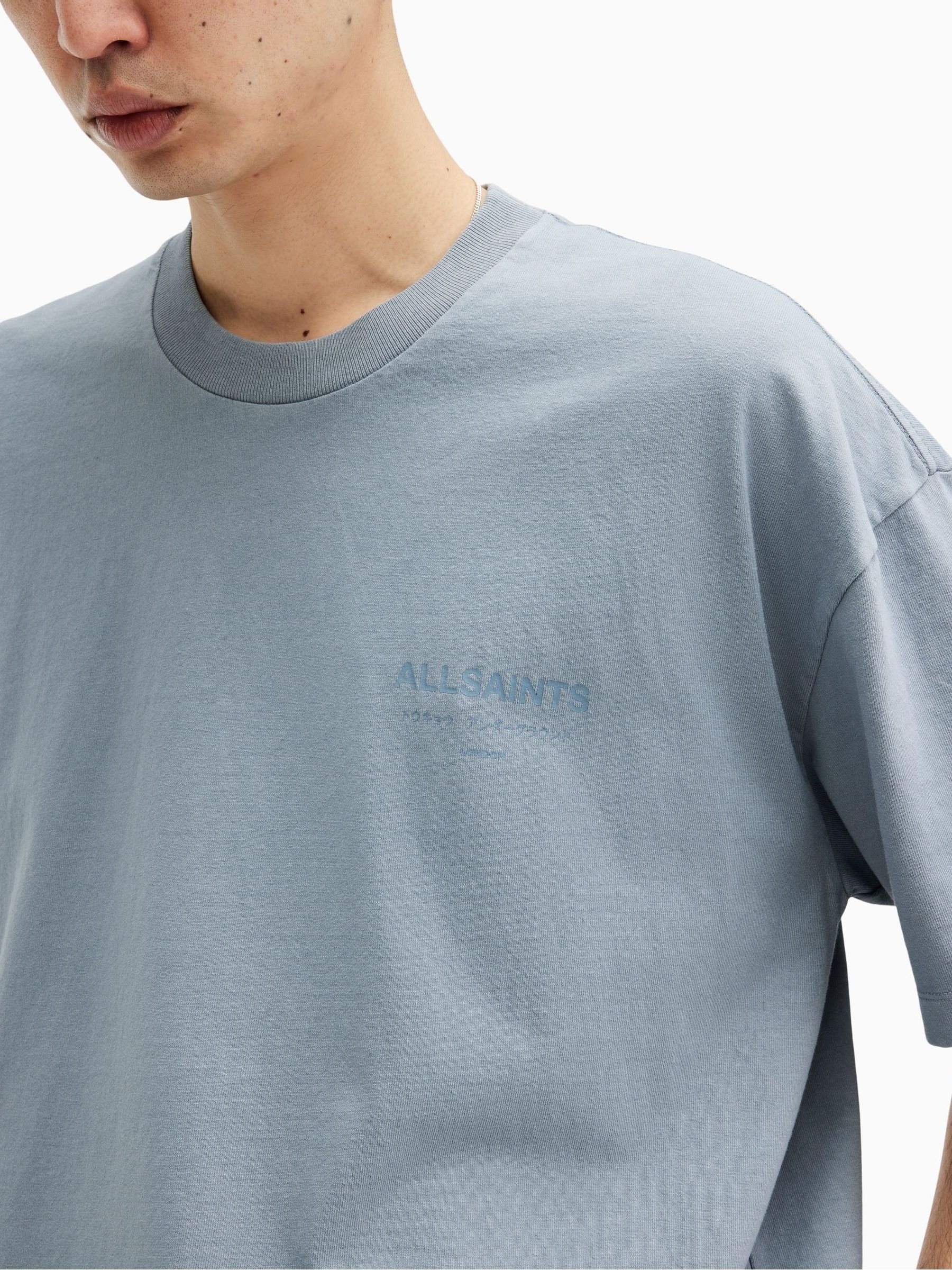 Buy AllSaints Blue 100% Cotton Underground Crew T-Shirt from the Next ...