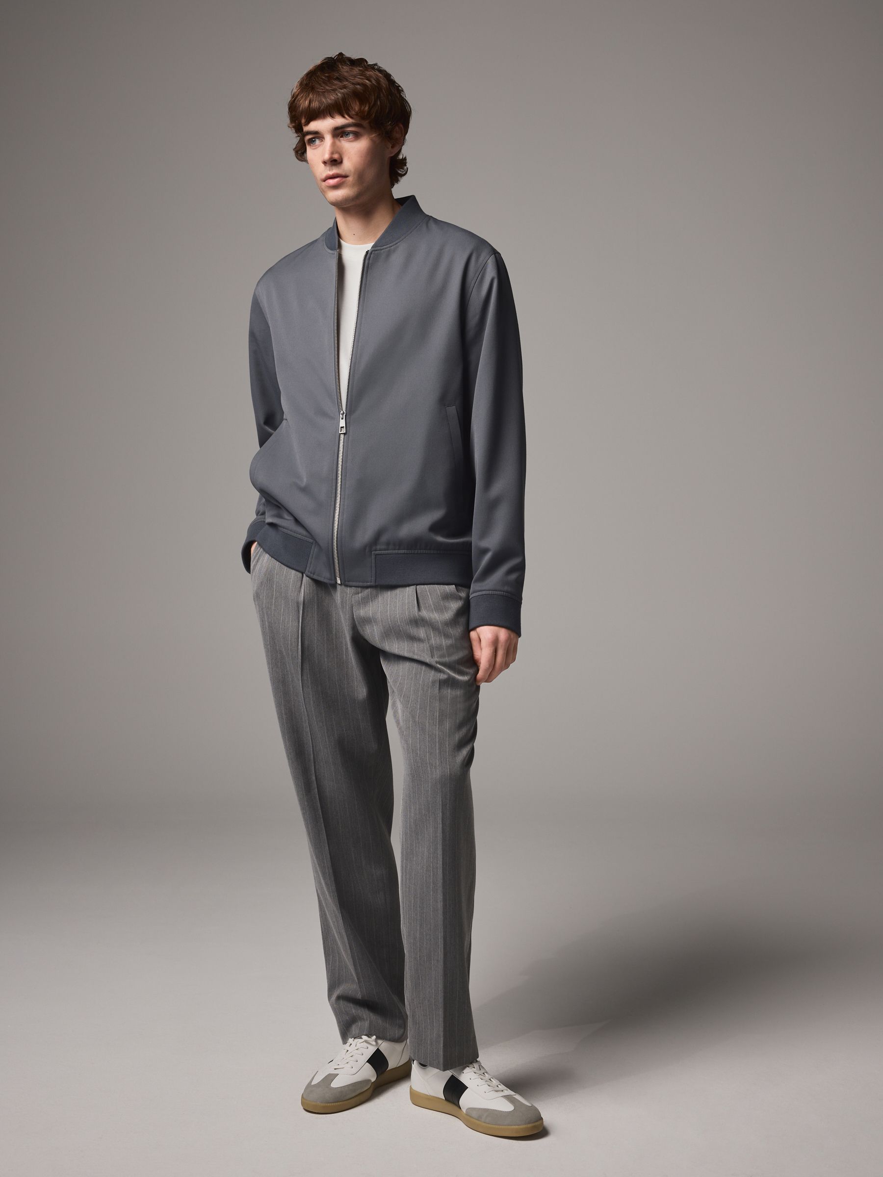 Buy Steel Blue Smart Bomber Jacket from the Next UK online shop