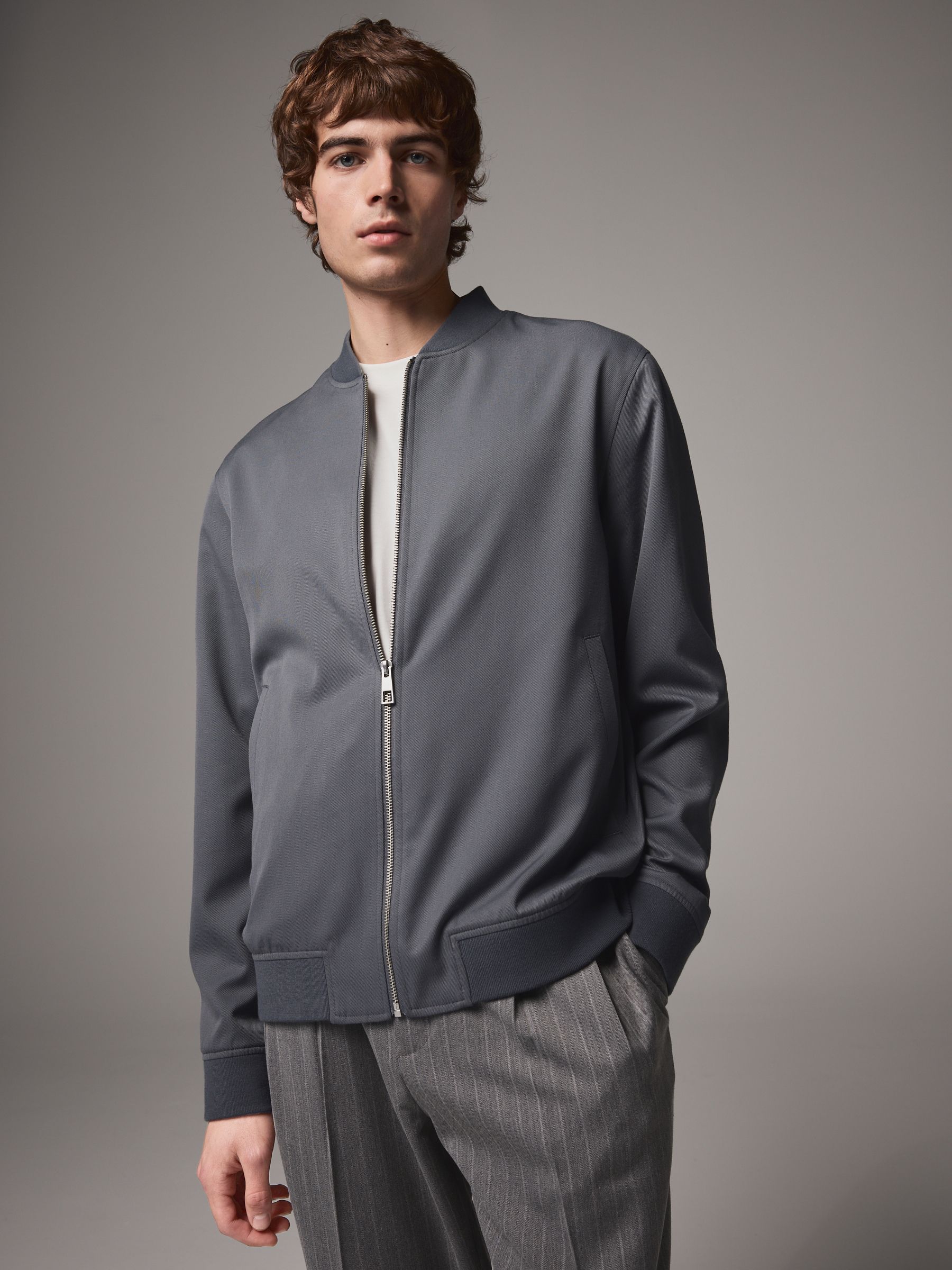 Buy Steel Blue Smart Bomber Jacket from the Next UK online shop