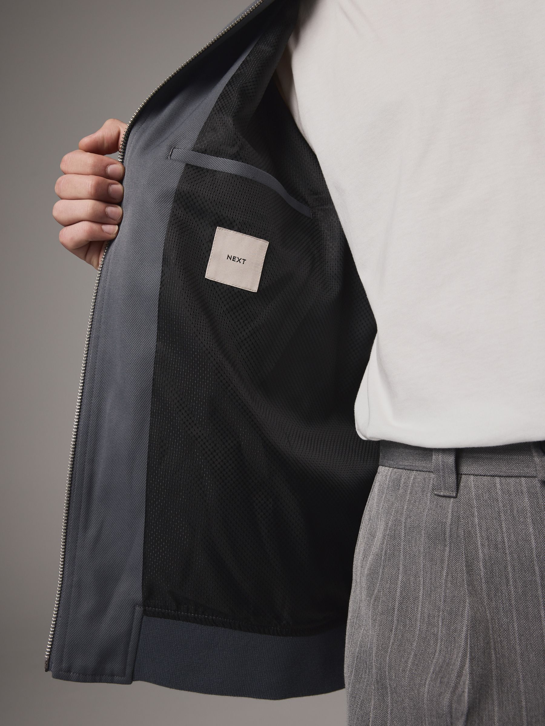 Buy Steel Blue Smart Bomber Jacket from the Next UK online shop