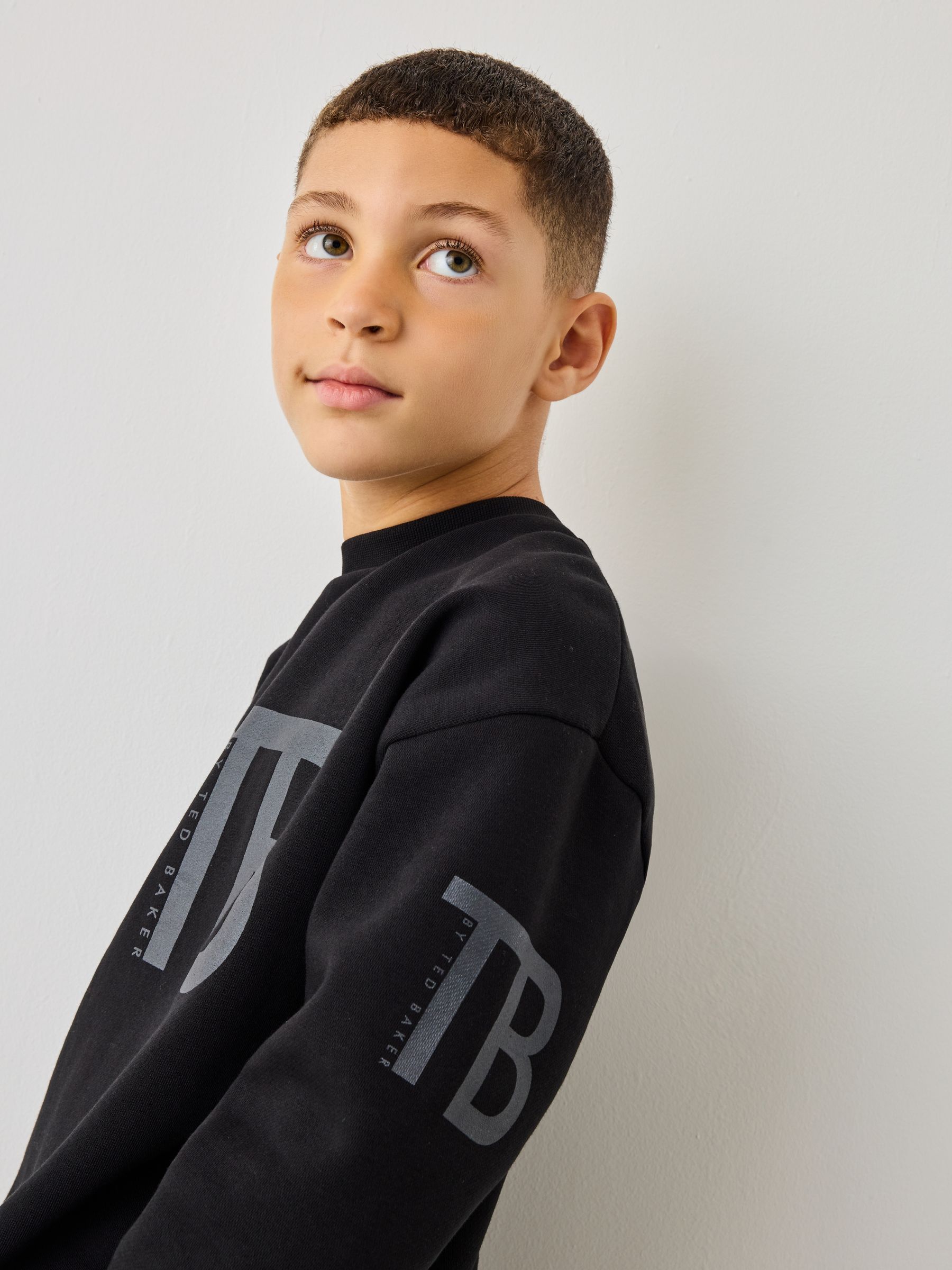 Buy Baker by Ted Baker Black Oversized Sweatshirt and Joggers Set from ...