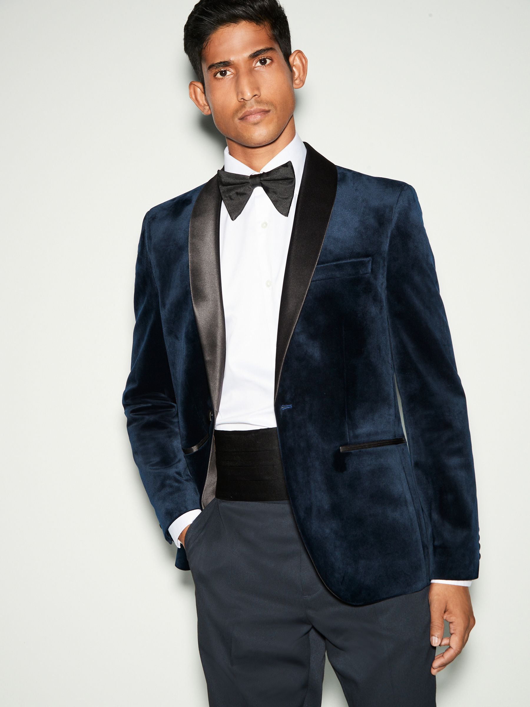 Buy Dark Navy Blue Regular Fit Velvet Blazer from the Next UK online shop