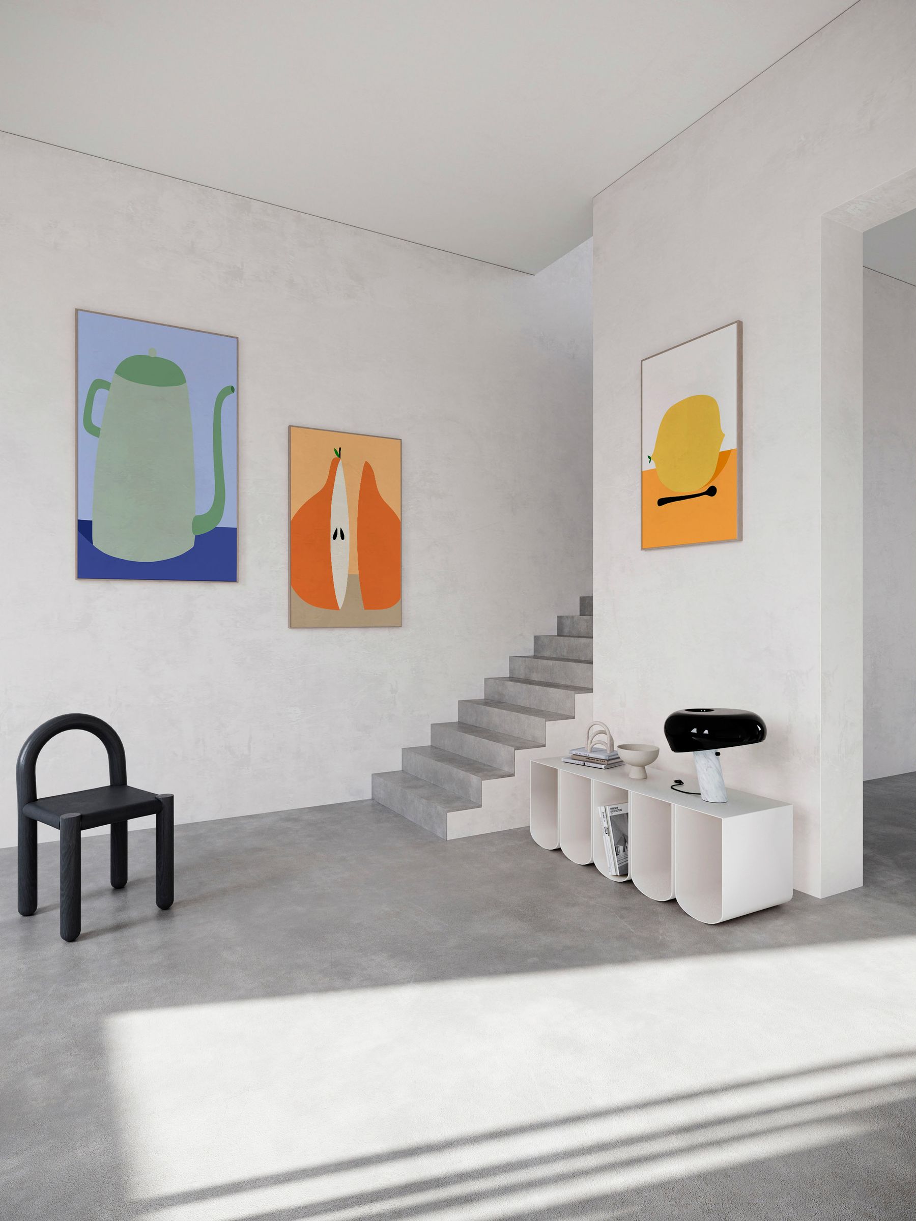 Buy Paper Collective Yellow Citron Framed Wall Art Print in Natural Oak ...