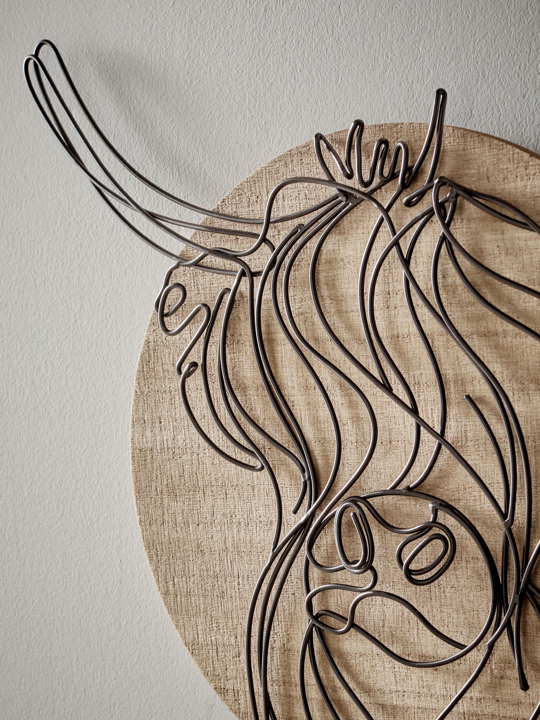 Buy Black Bronx Hamish The Highland Cow Wire Wall Art from the Next UK ...