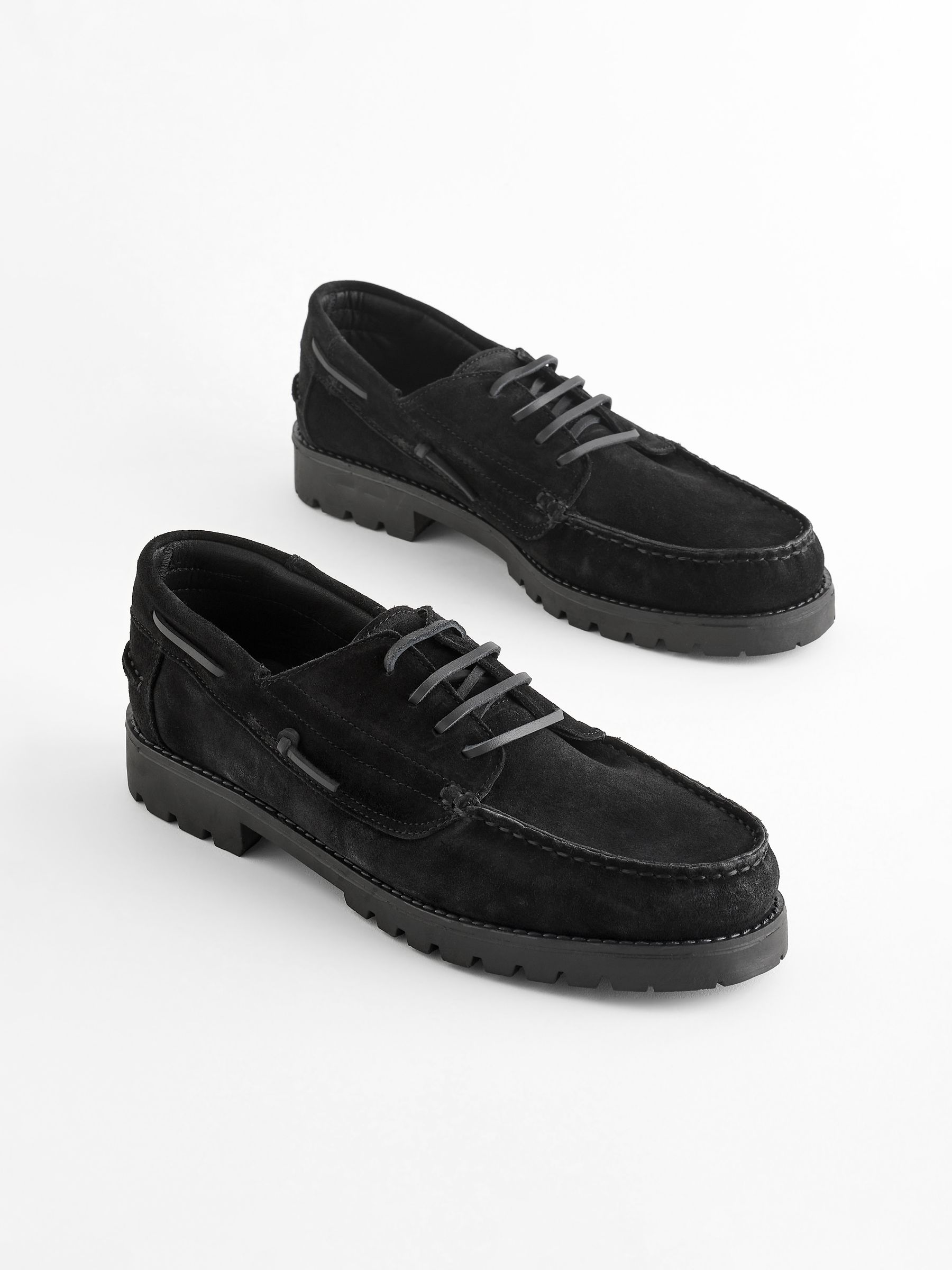 Buy Black Leather Boat Shoes from the Next UK online shop
