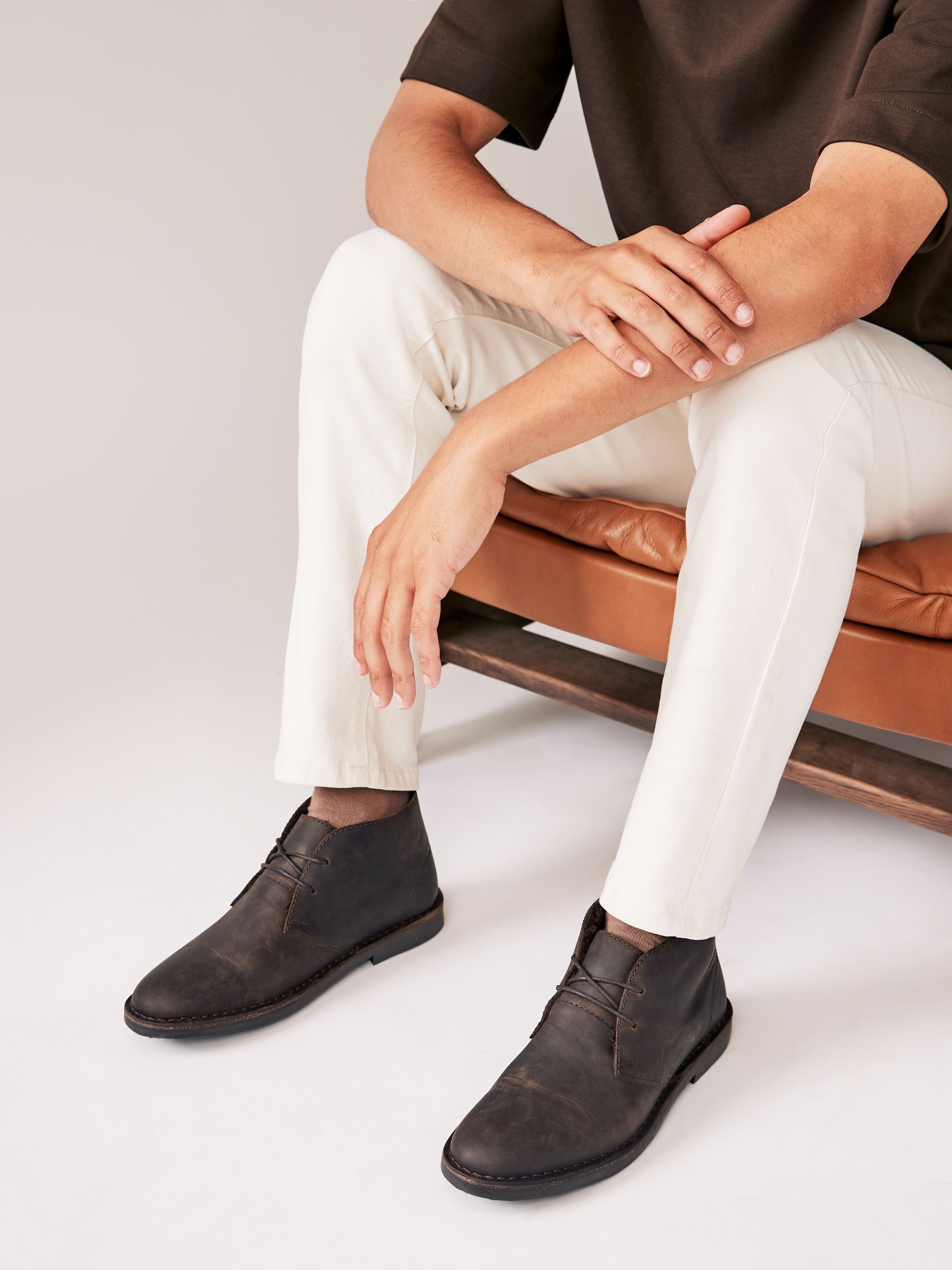 Buy Brown Borg Lined Desert Boots from Next United Arab Emirates