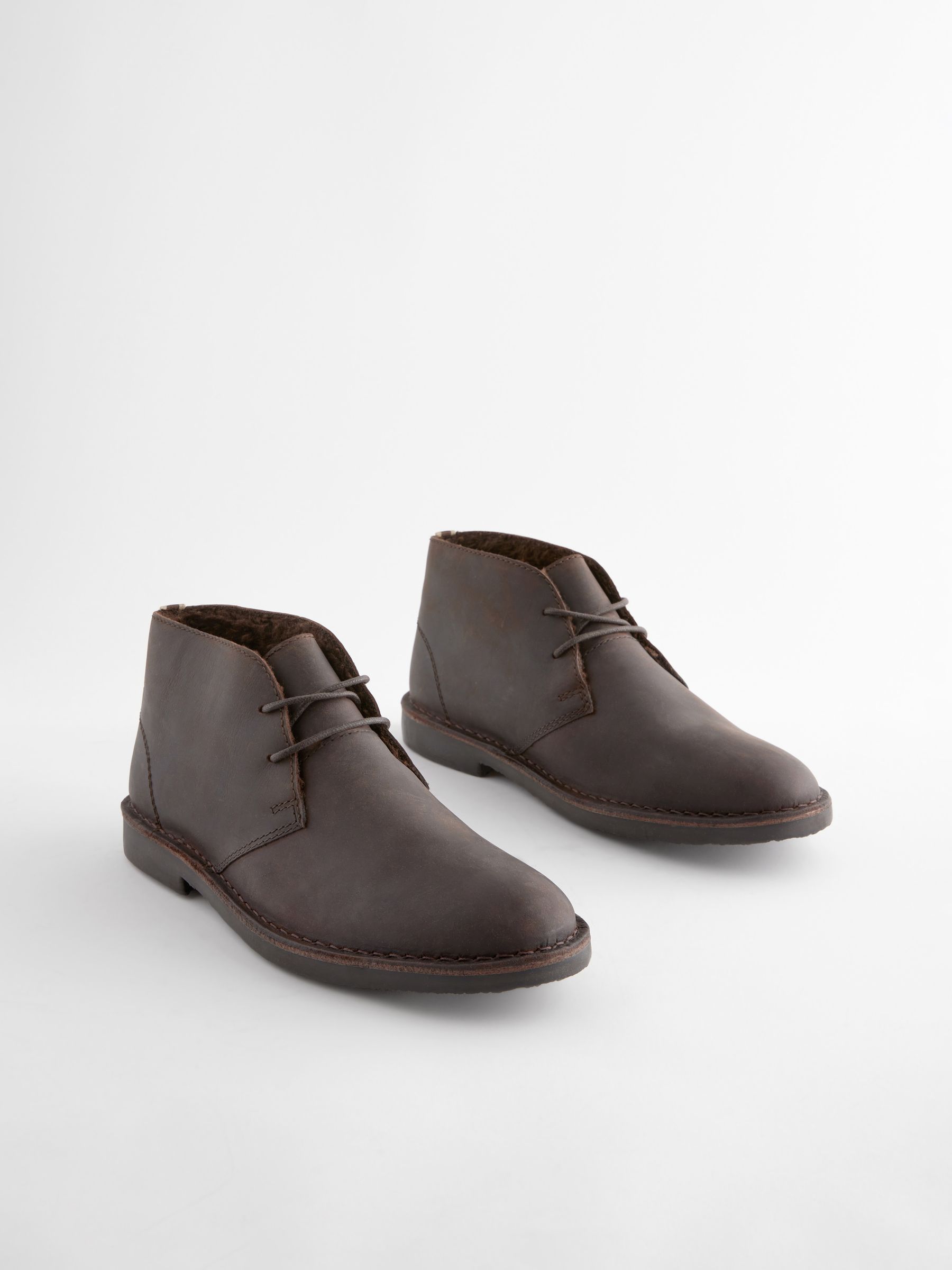 Buy Brown Borg Lined Desert Boots from Next United Arab Emirates