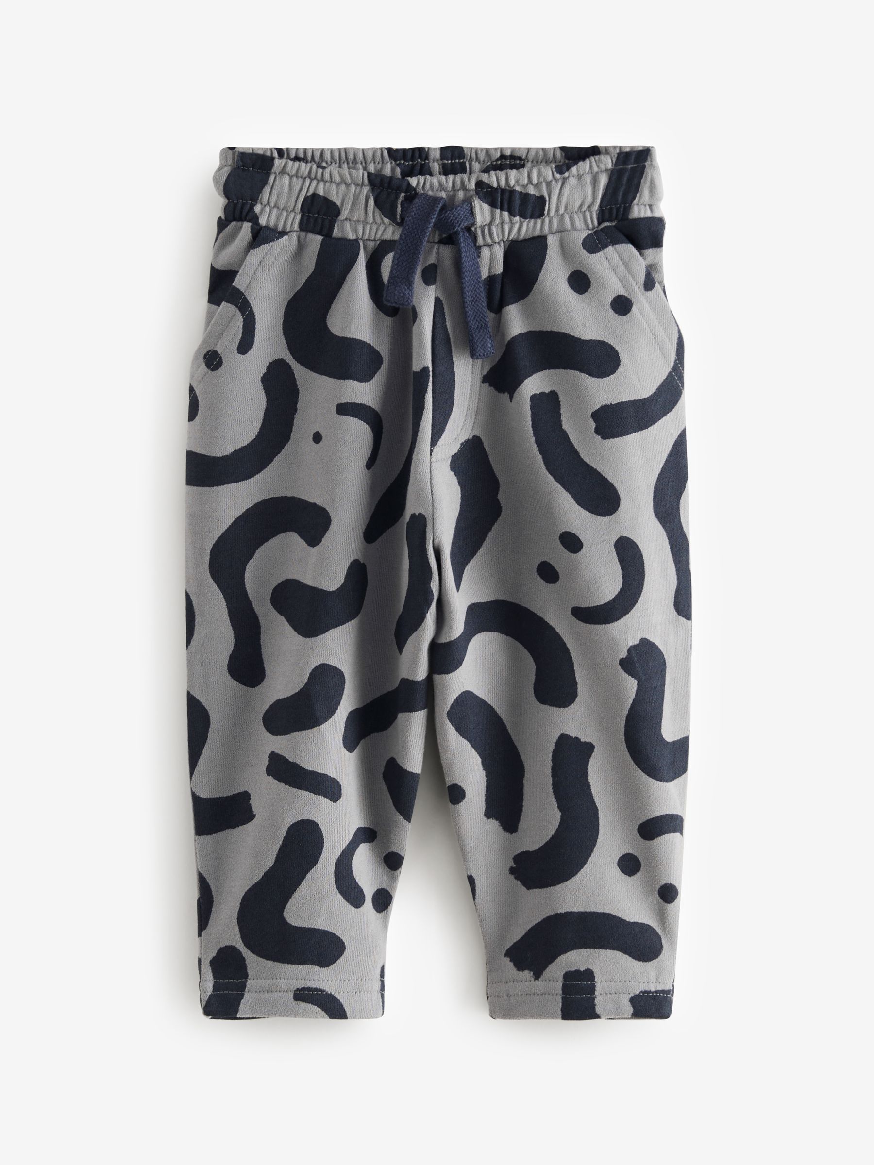 Buy Charcoal Grey And Brown 100% Cotton Patterned Jersey Joggers 3 Pack ...