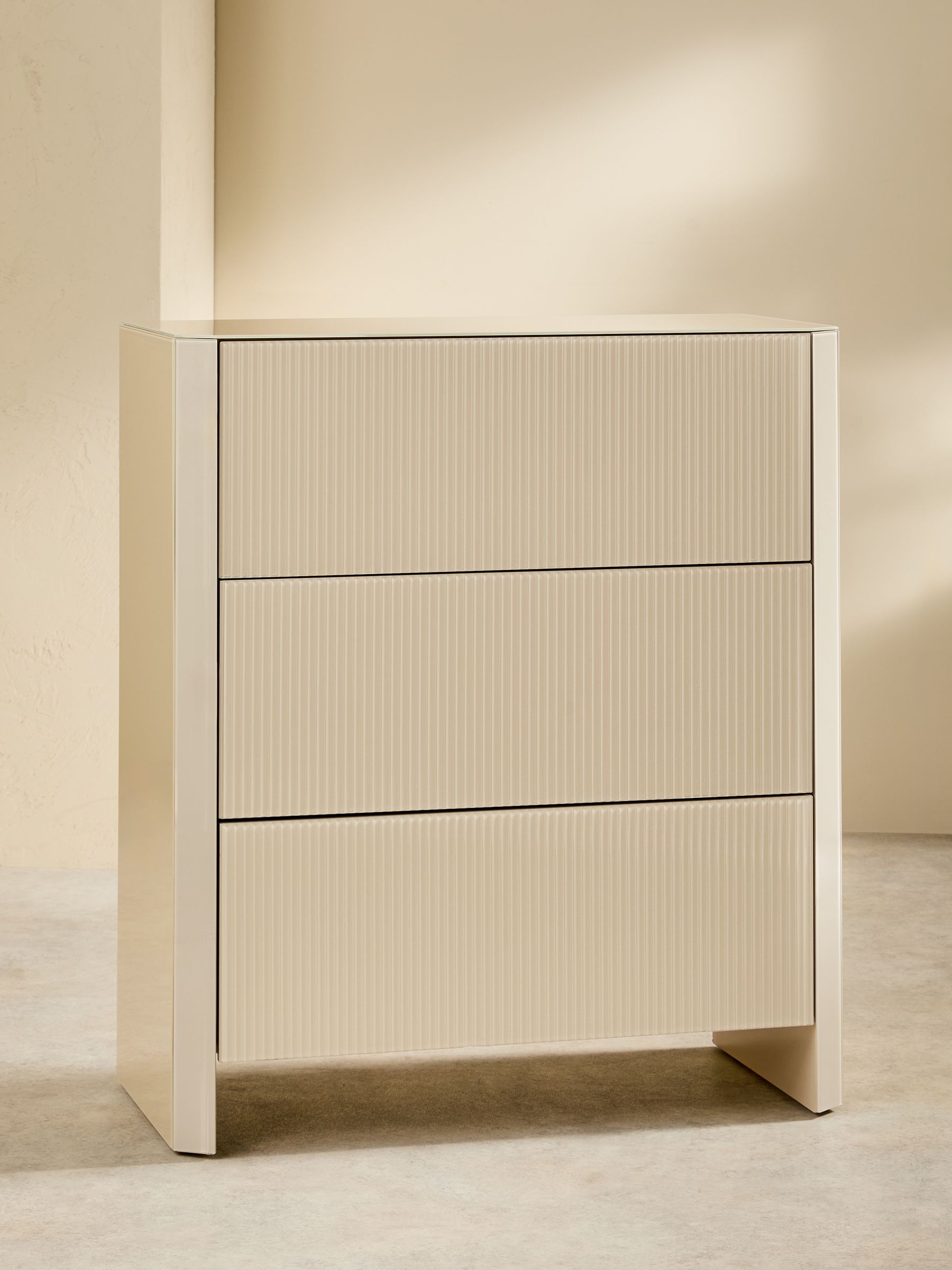 Buy MADE.COM Ecru White Eleni 3 Drawer Chest of Drawers from the Next ...