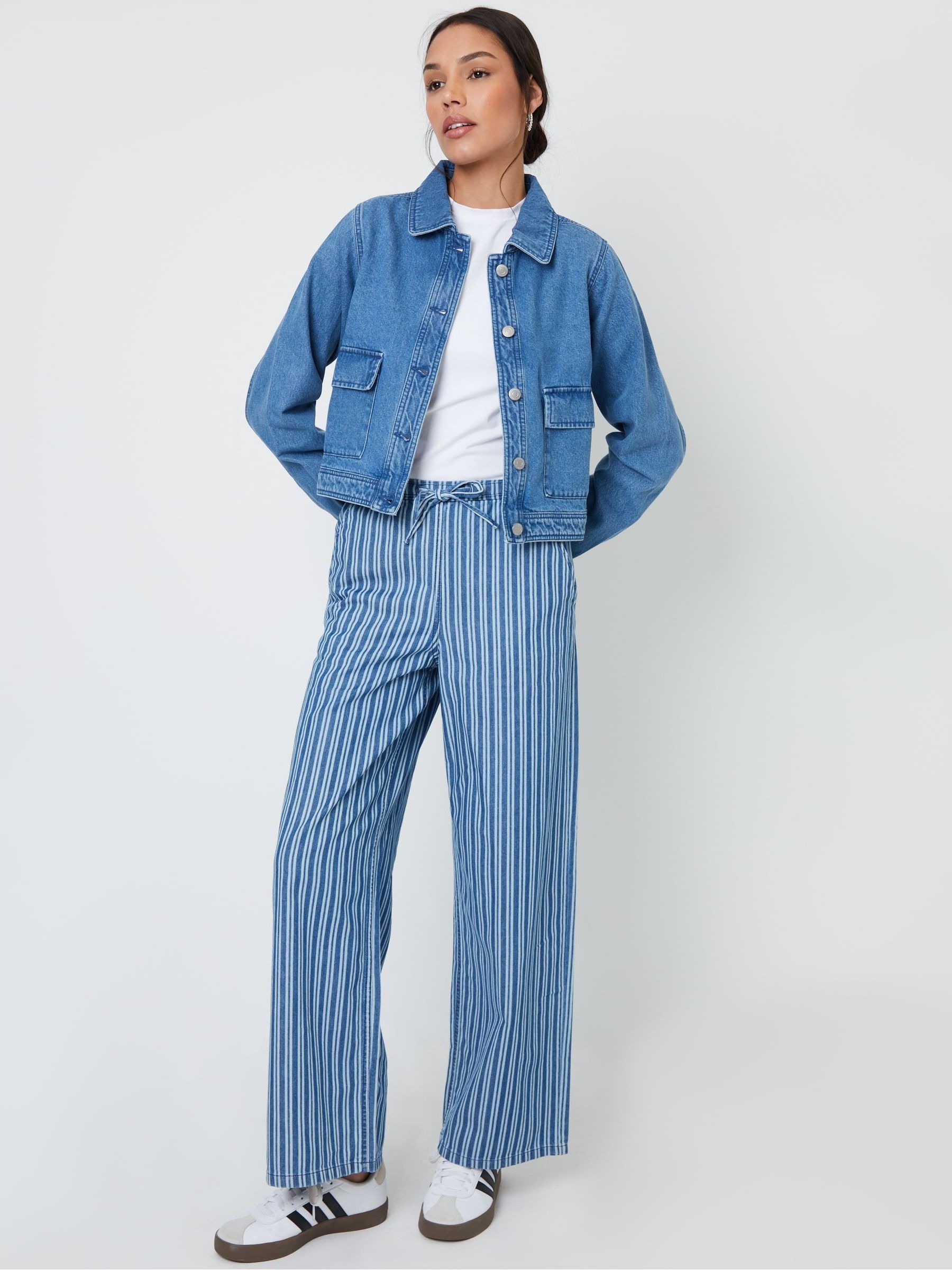 Buy Threadbare Blue Boxy Denim 100% Cotton Jacket from Next Ireland