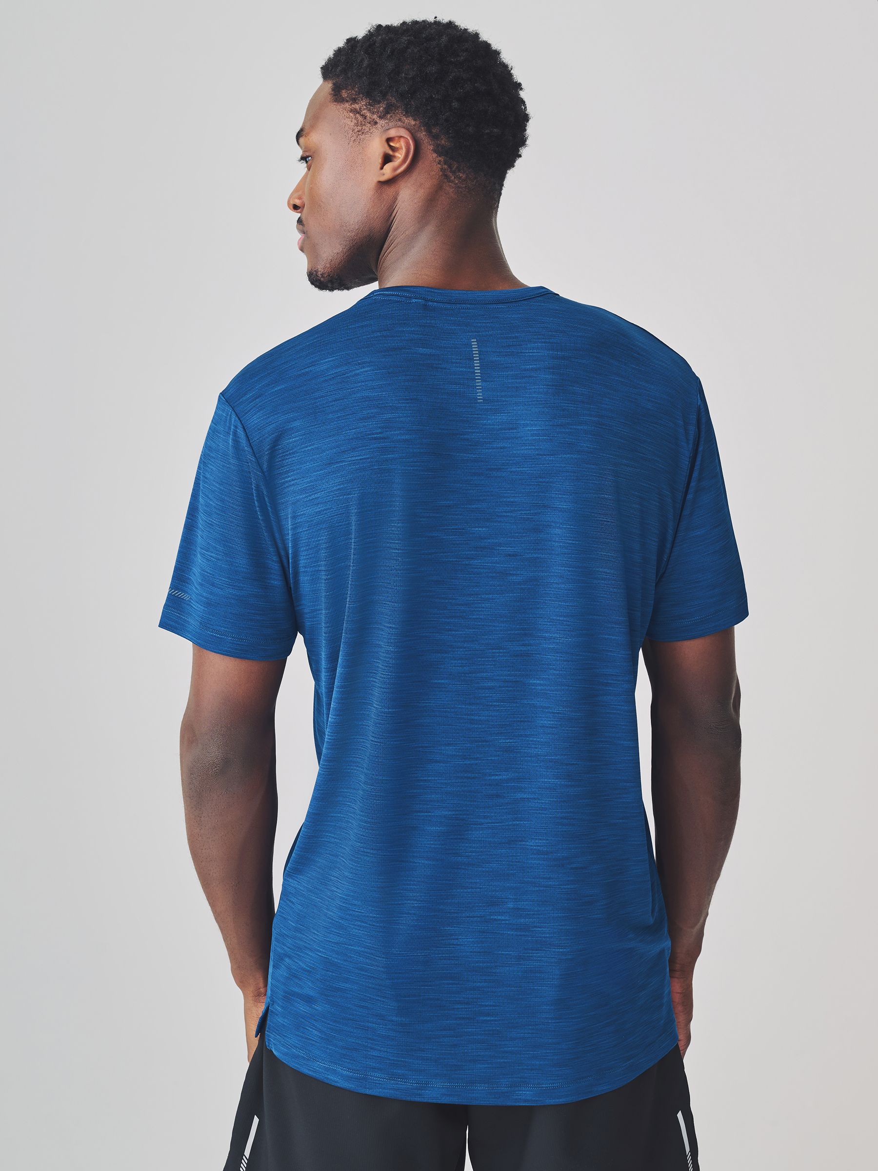 Buy Bright Blue Short Sleeve Breathable Performance Gym Training Top ...