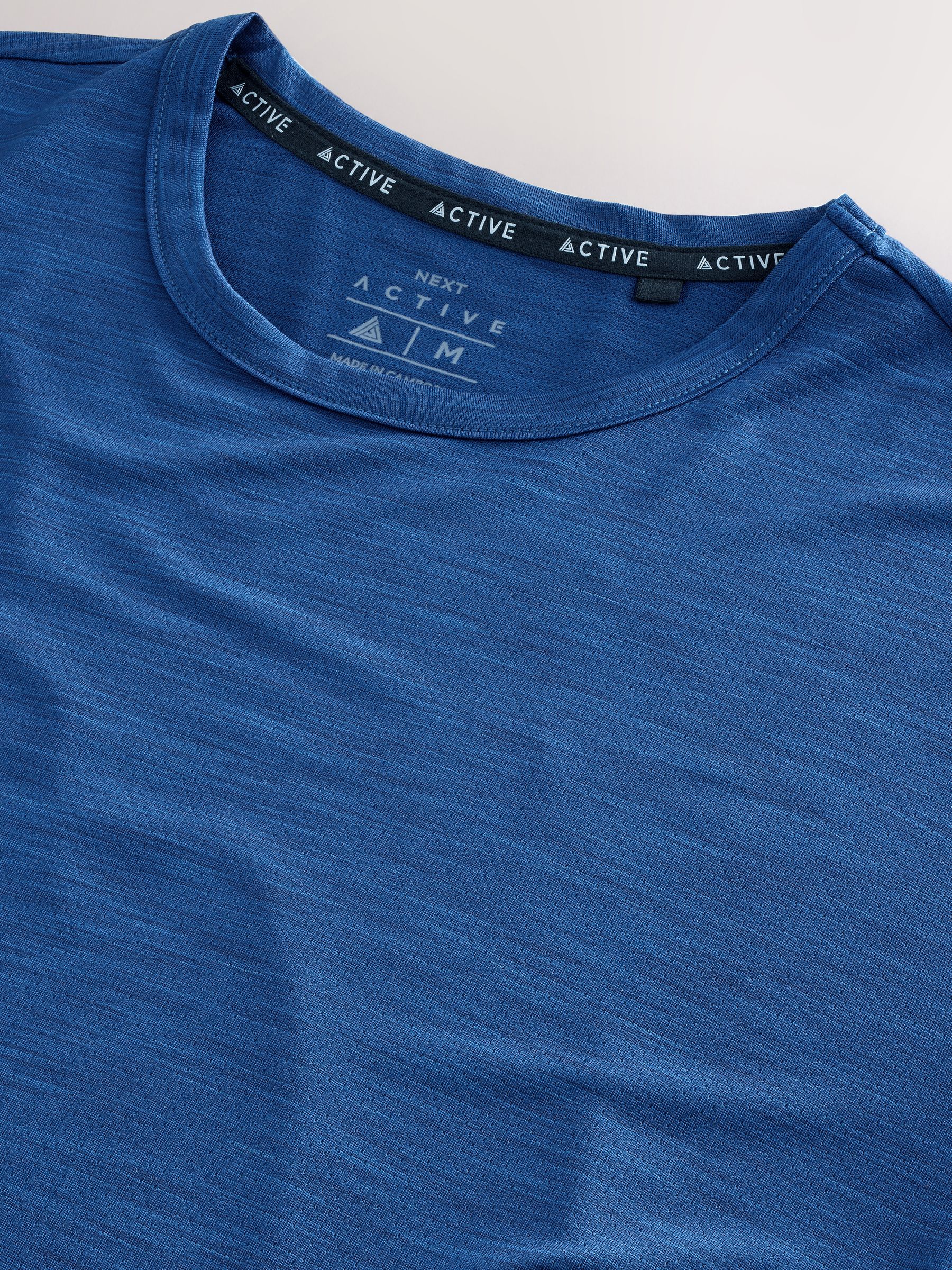Buy Bright Blue Short Sleeve Breathable Performance Gym Training Top ...
