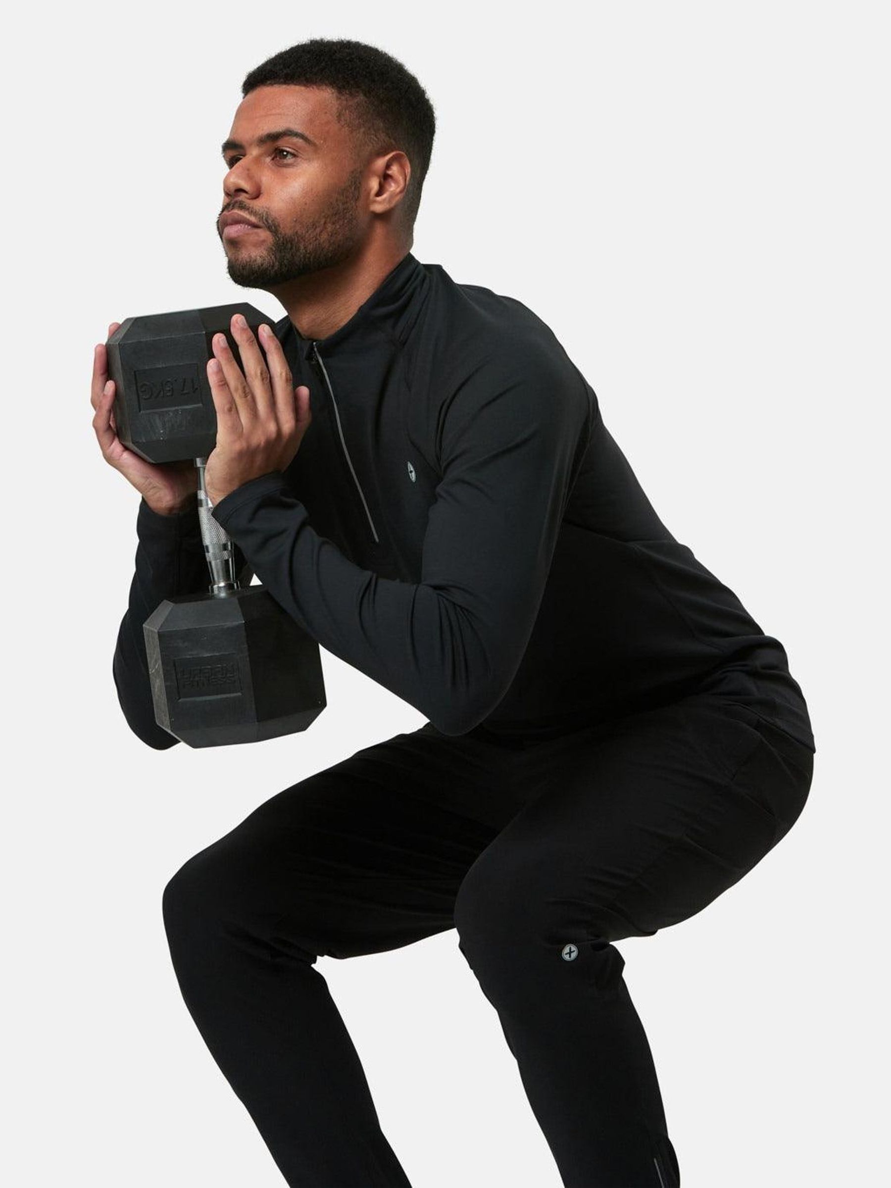 Buy Gym + Coffee Black Black Mens Relentless Quarter Zip Sweatshirt ...