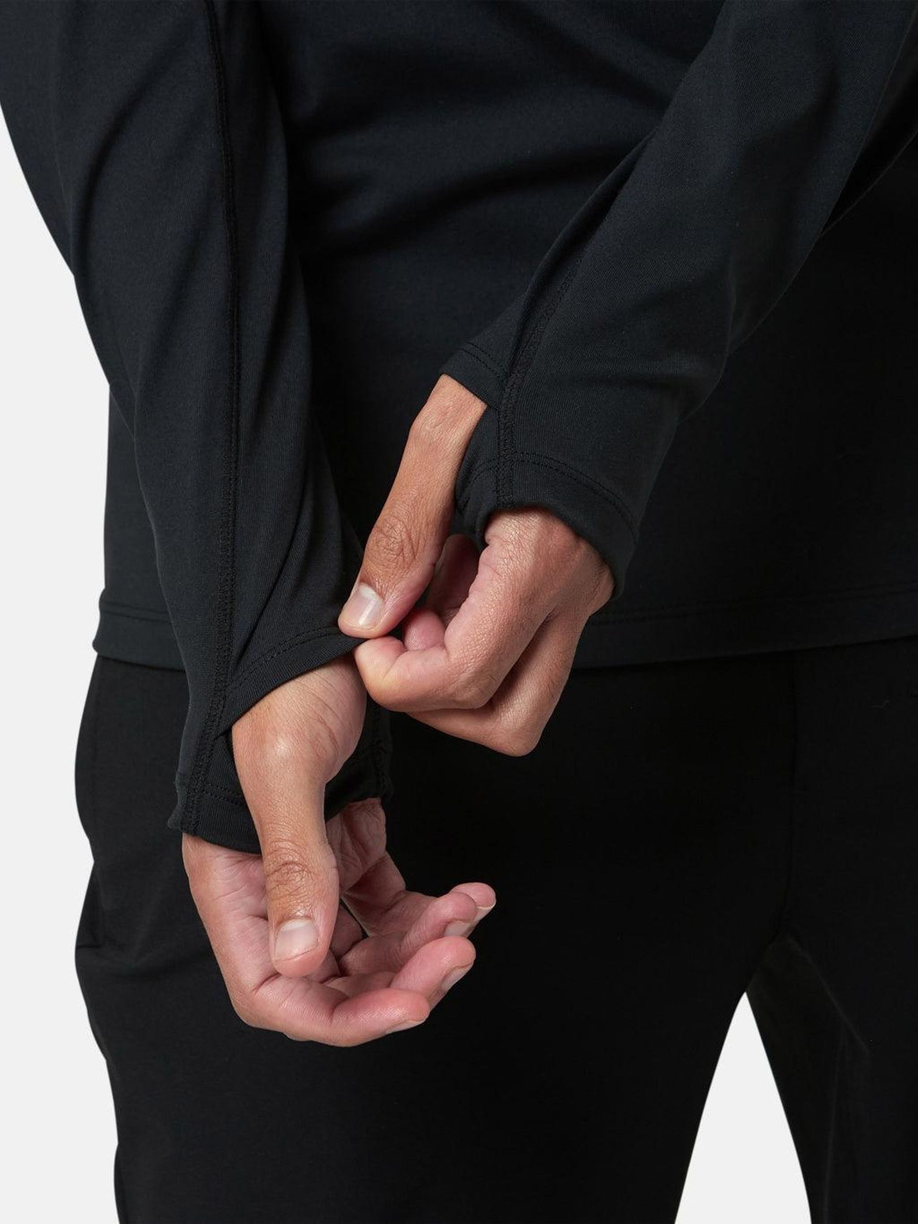 Buy Gym + Coffee Black Black Mens Relentless Quarter Zip Sweatshirt ...