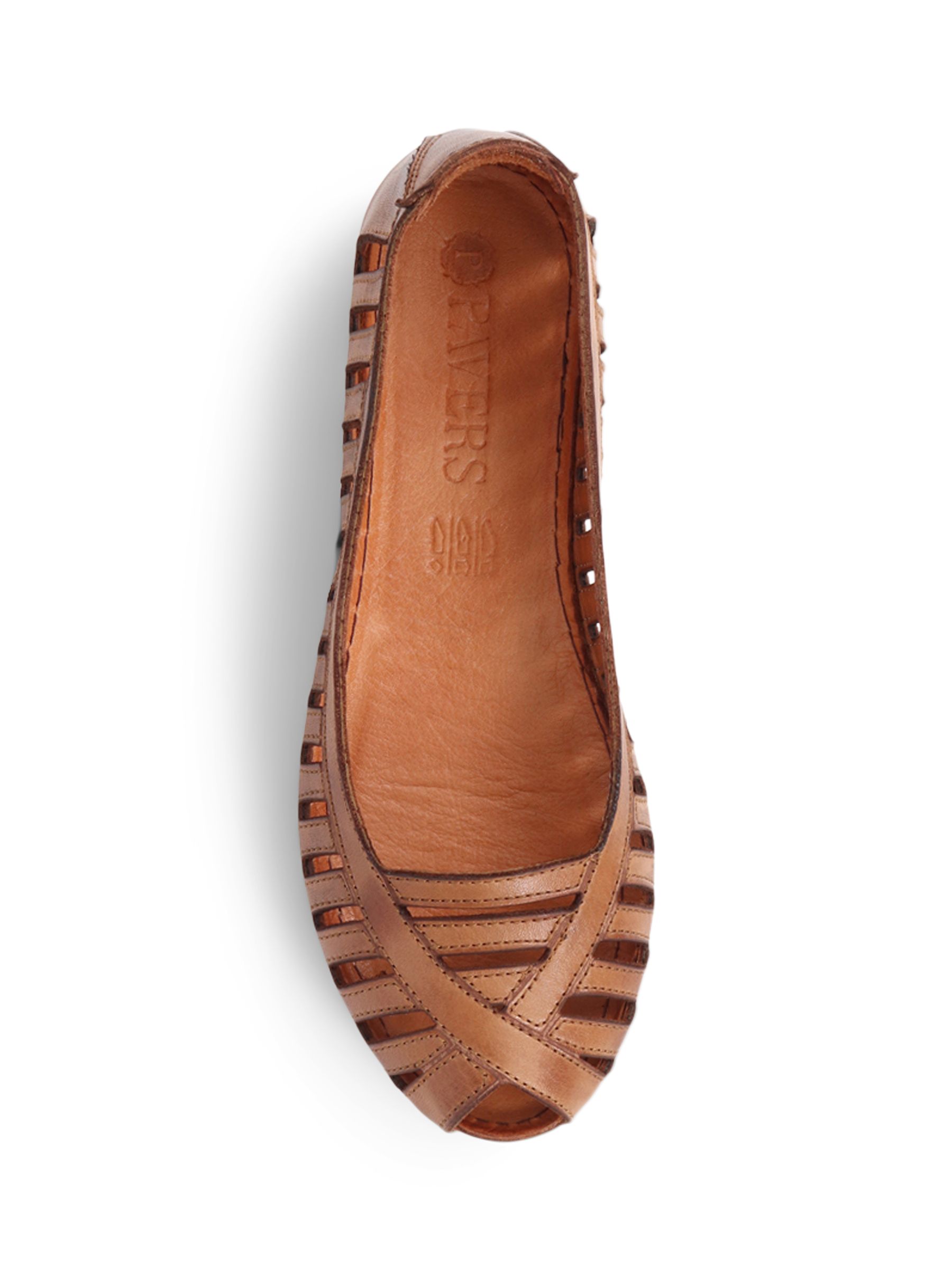 Buy Pavers Natural Pavers Leather Open Toe Ballet Flats from Next Ireland