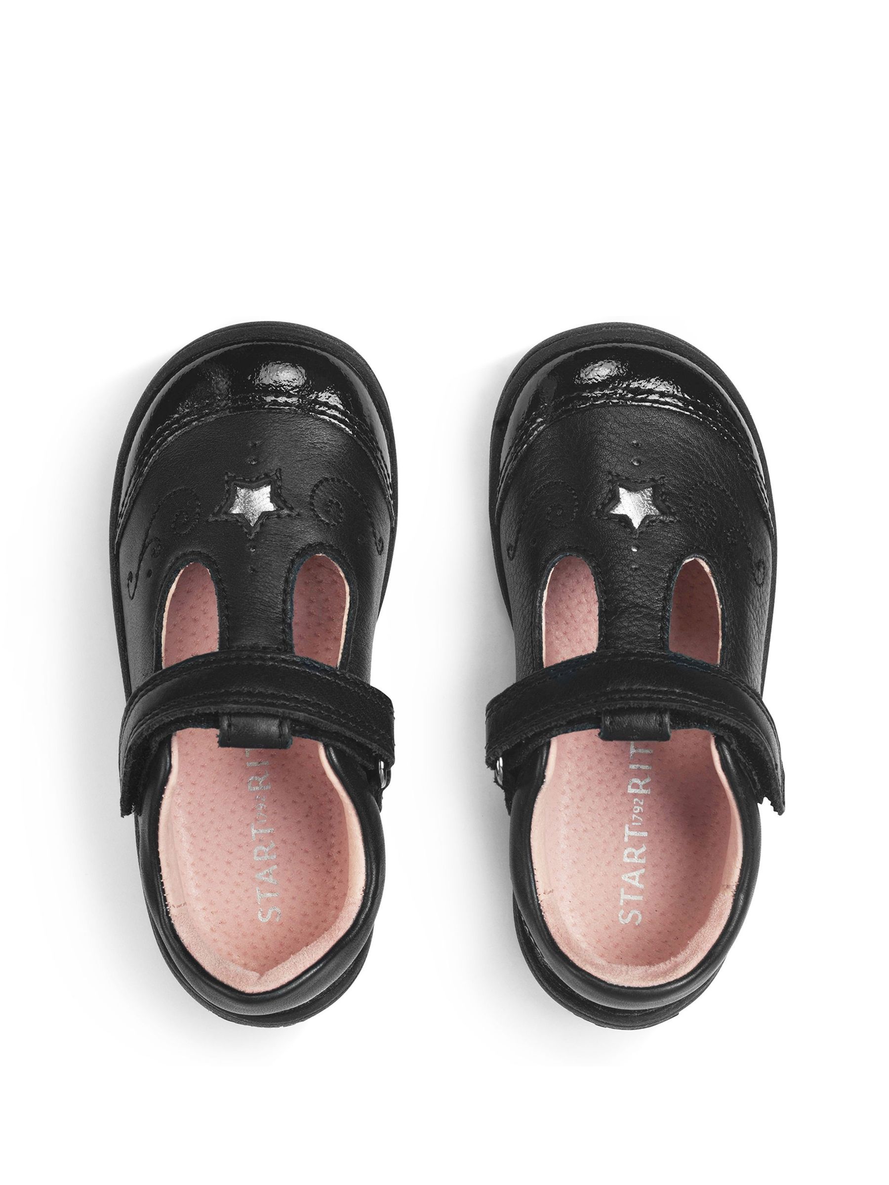 Buy Start-Rite Dazzle Black Leather & Patent T-Bar First School Shoes ...