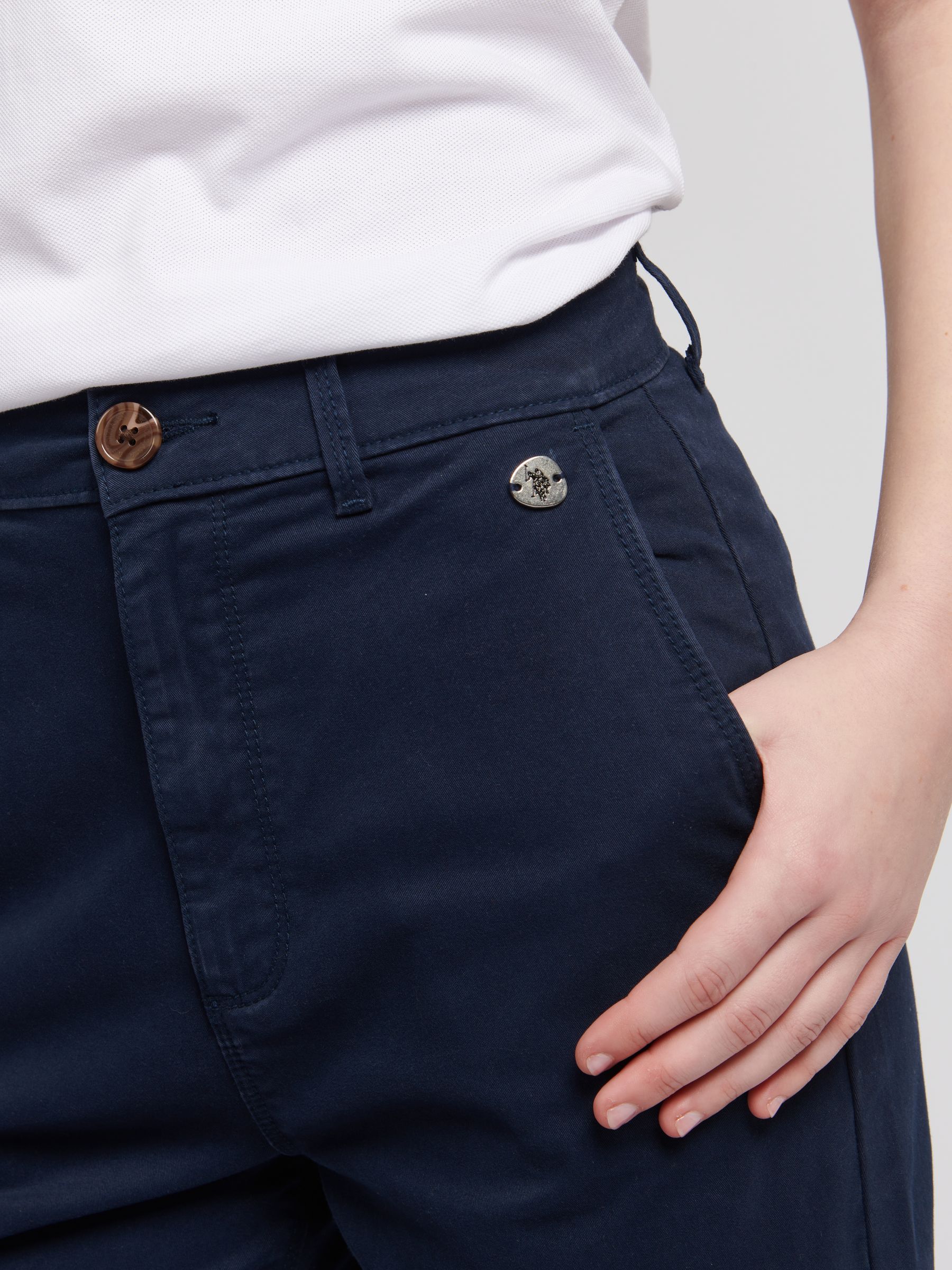 Buy U.S. Polo Assn. Blue Classic Womens Chino Shorts from the Next UK ...