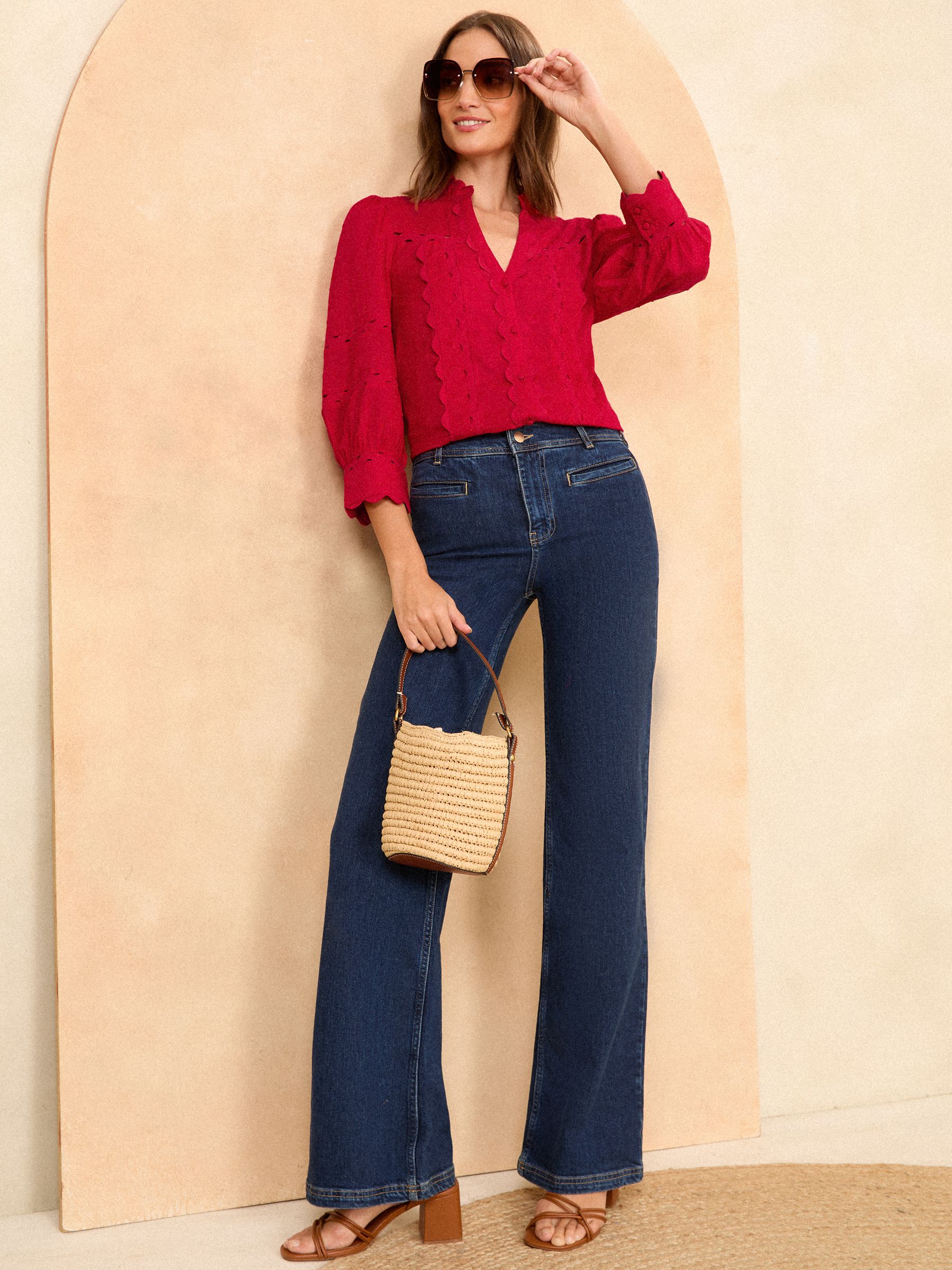 Buy Love & Roses Red V Neck Ric Rac Trim Blouse from the Next UK online ...