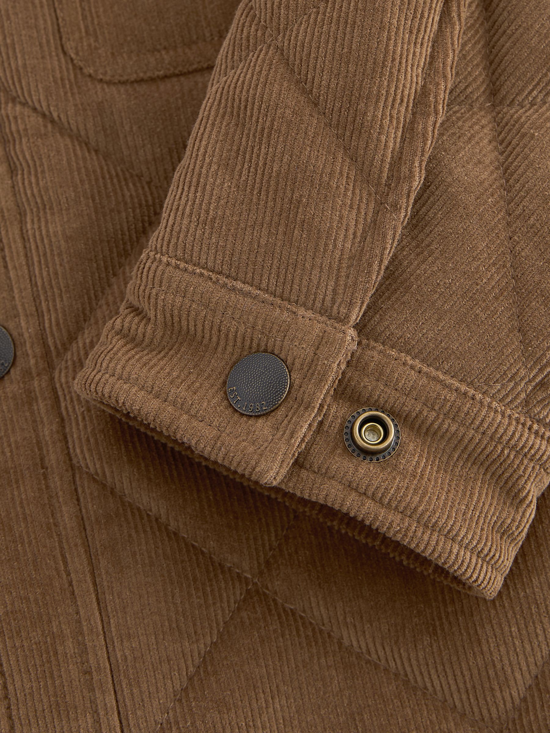 Buy Tan Brown Borg Lined Diamond Quilt Corduroy Shacket from the Next ...