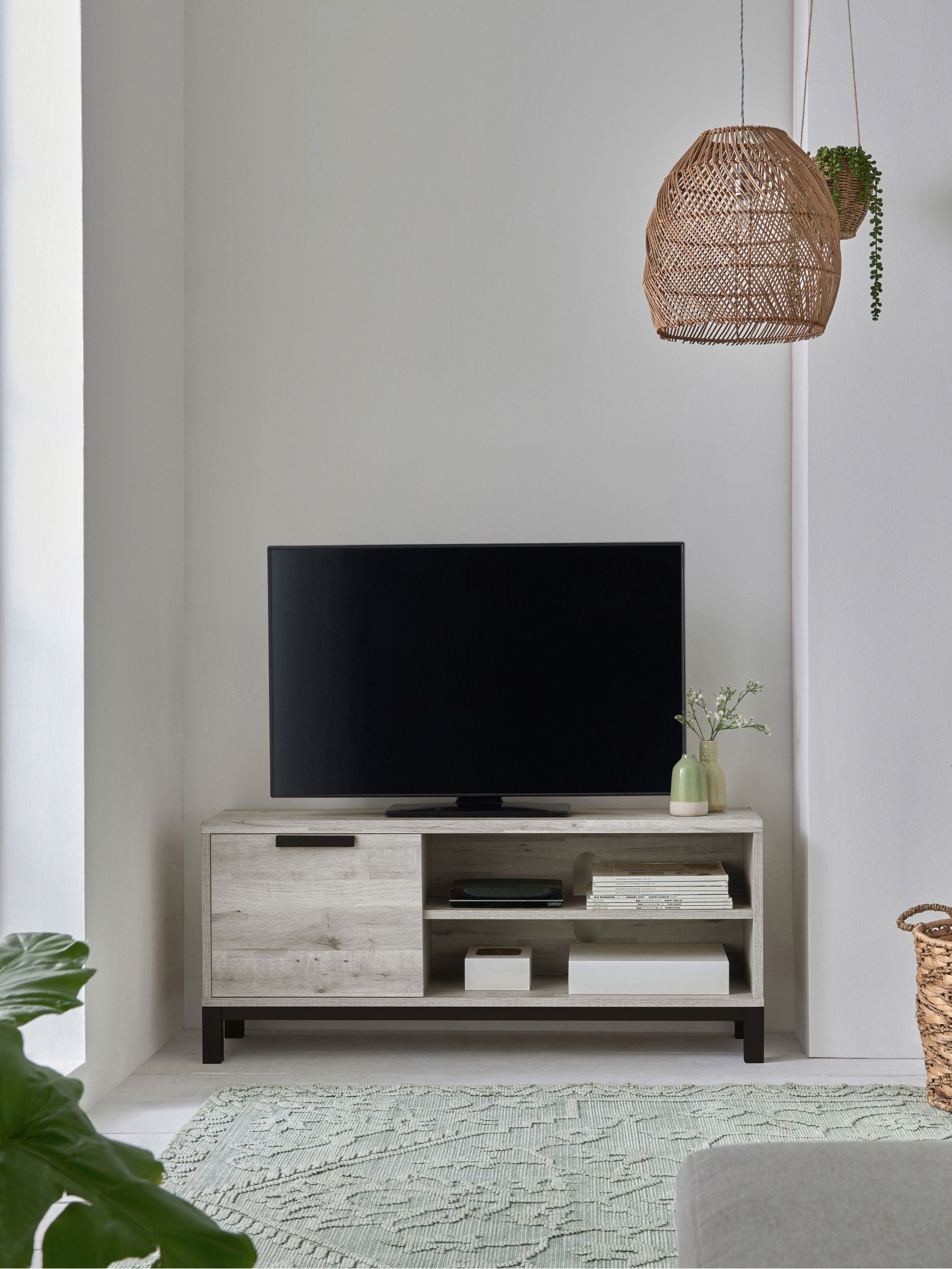 Buy Grey Bronx Oak Effect Slim TV Unit from the Next UK online shop