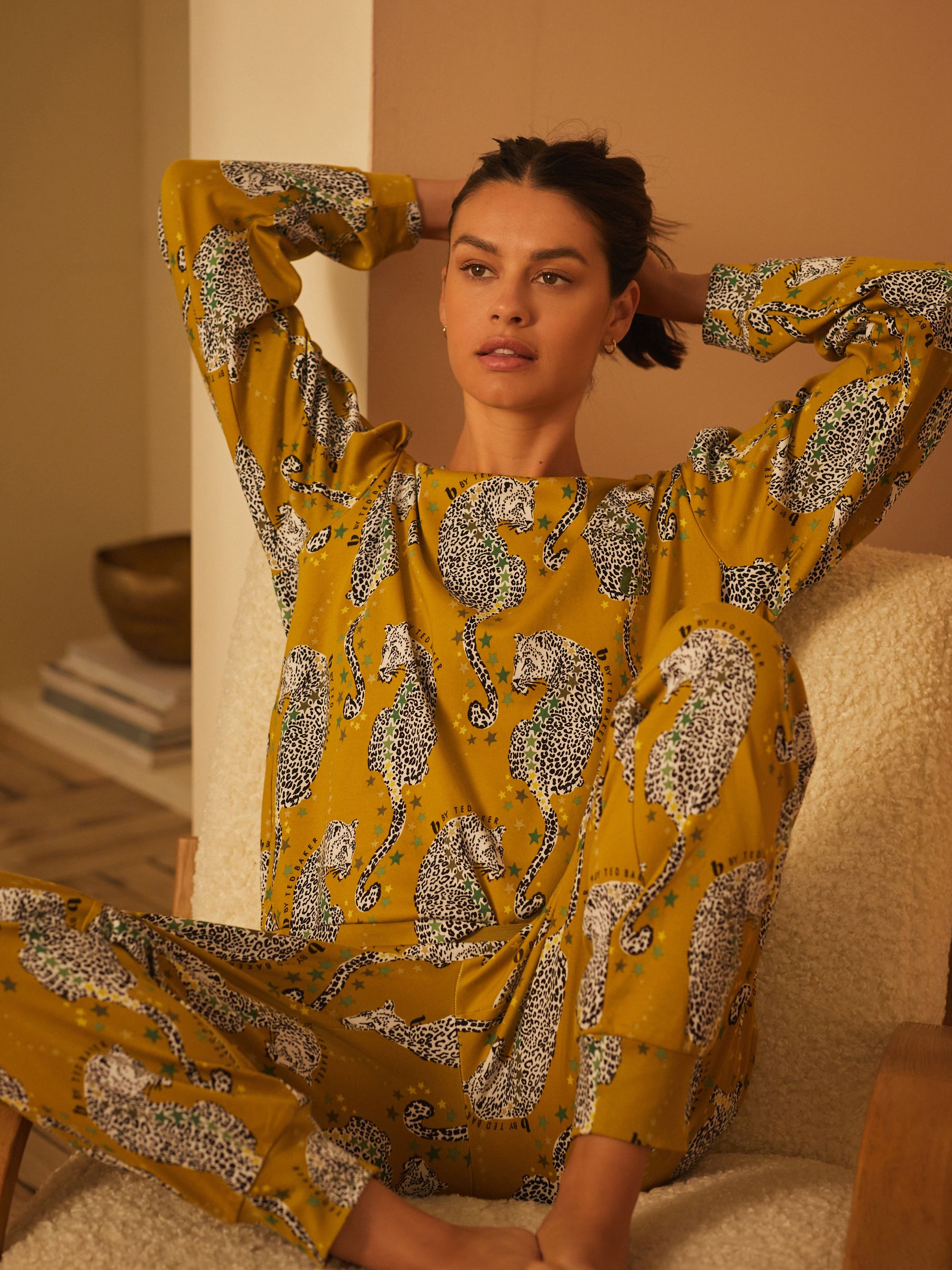 Buy B By Ted Baker Green Leopard Print 100% Cotton Interlock Pyjamas ...