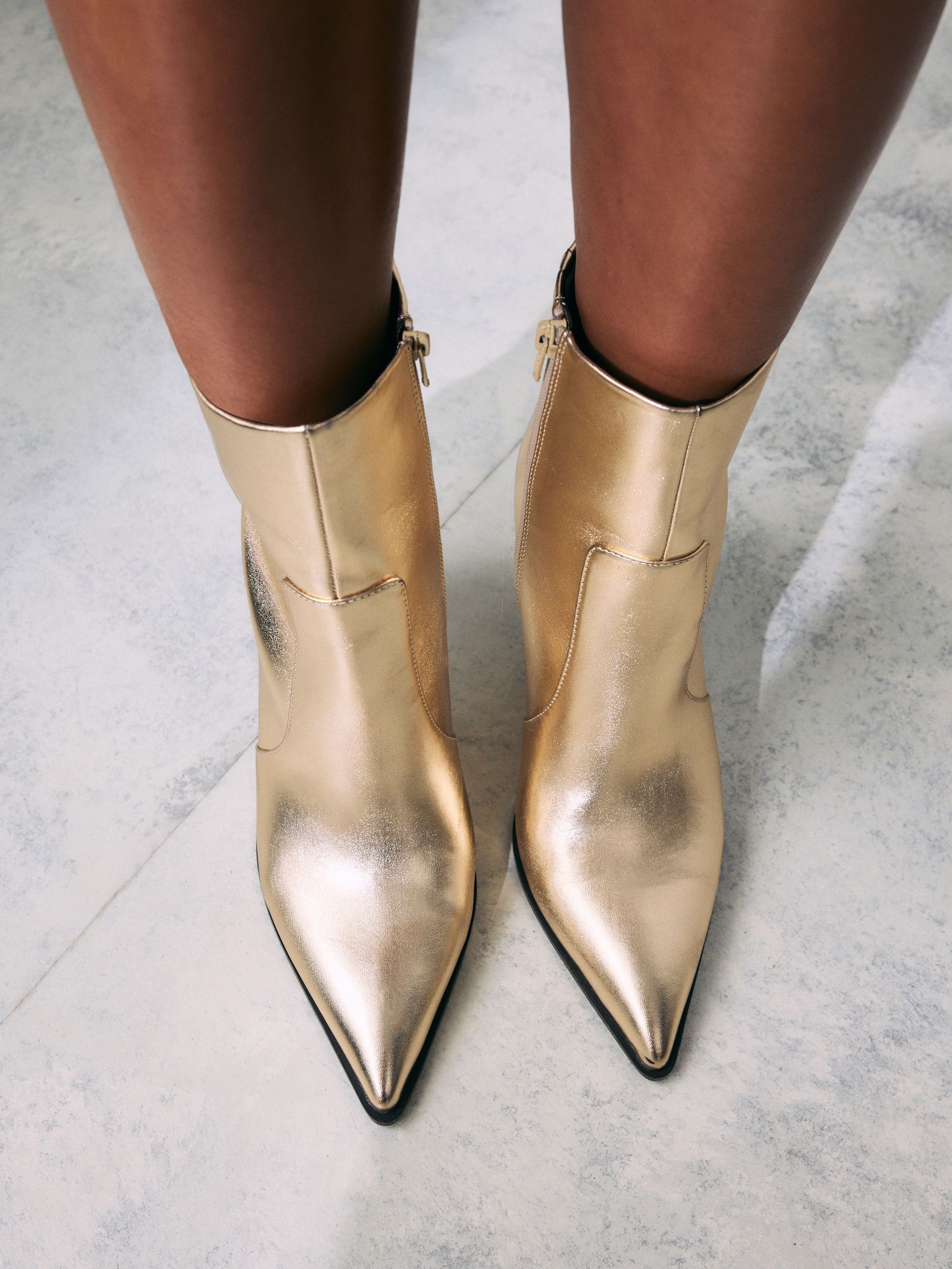 Buy Gold Forever Comfort® Skinny Heeled Ankle Boots from the Next UK ...