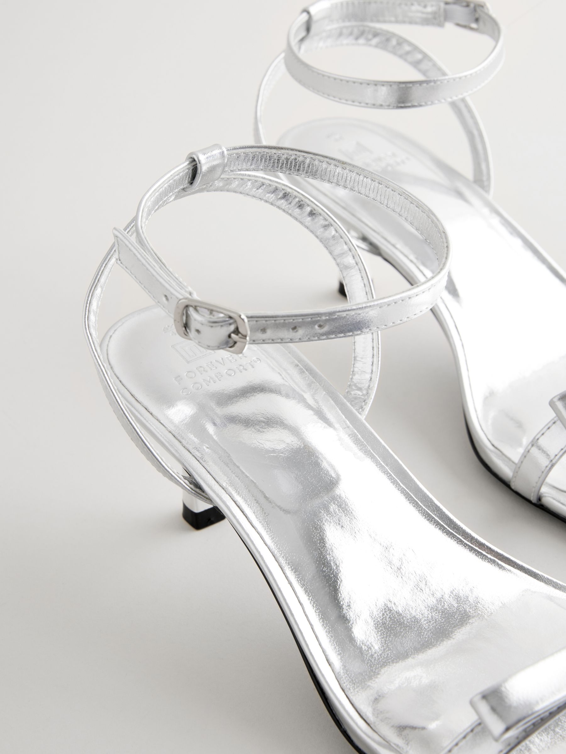 Buy Silver Forever Comfort Square Toe Bow Sandals from the Next UK ...