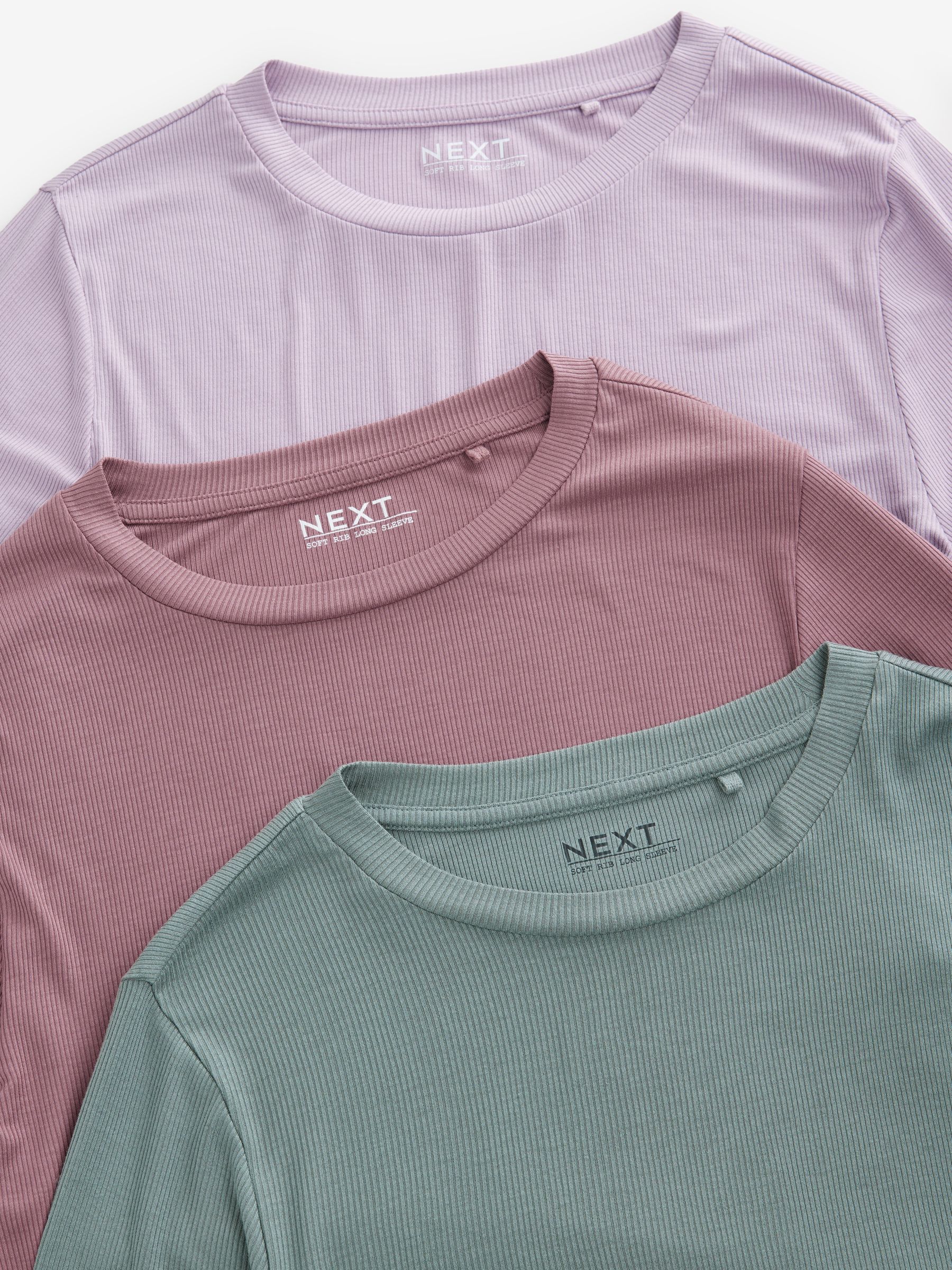 Buy Multi TENCEL™ Long Sleeve Tops 3 Pack from the Next UK online shop