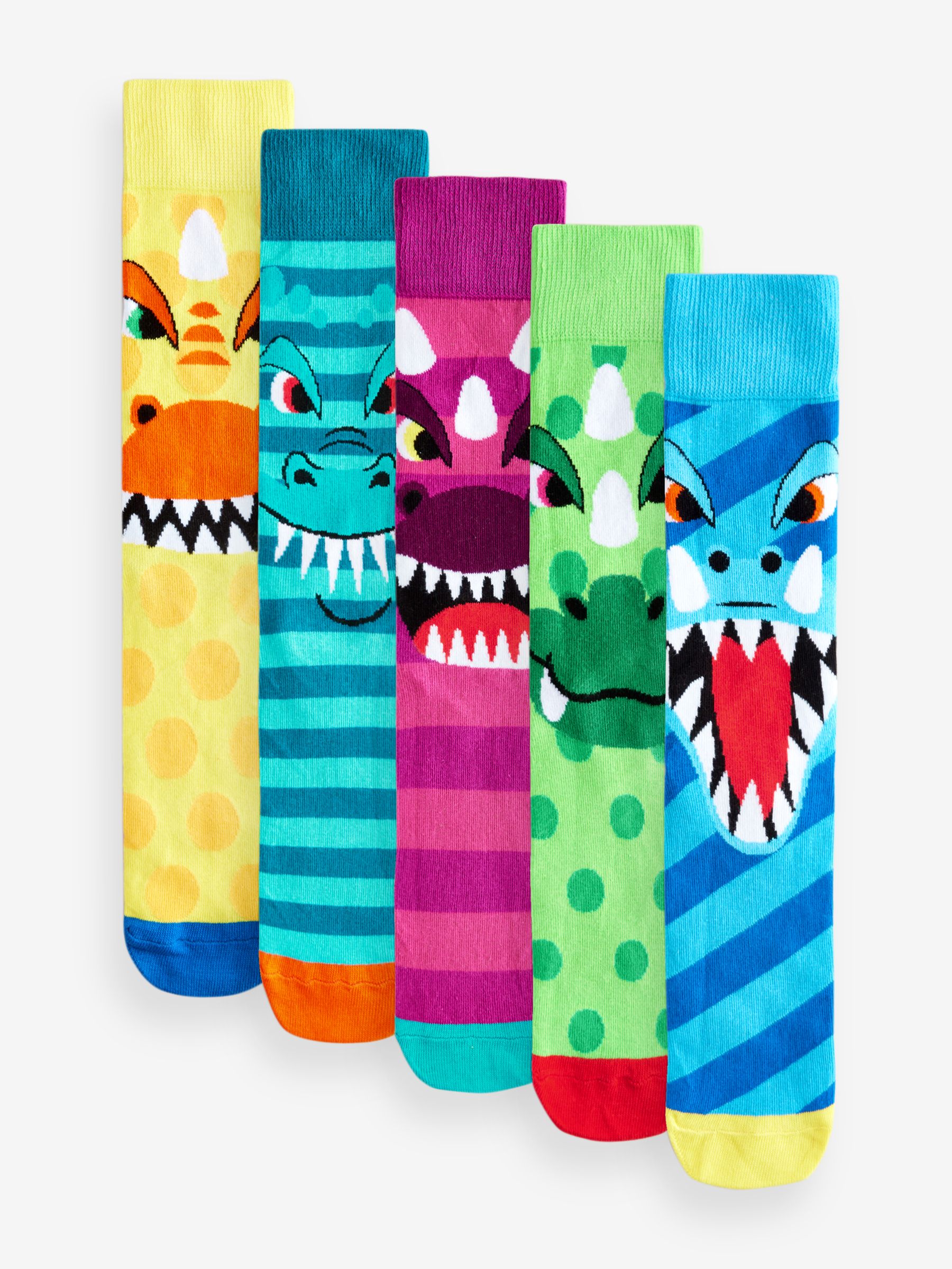 Buy Bright Dinosaur Fun Pattern Socks 5 Pack from the Next UK online shop