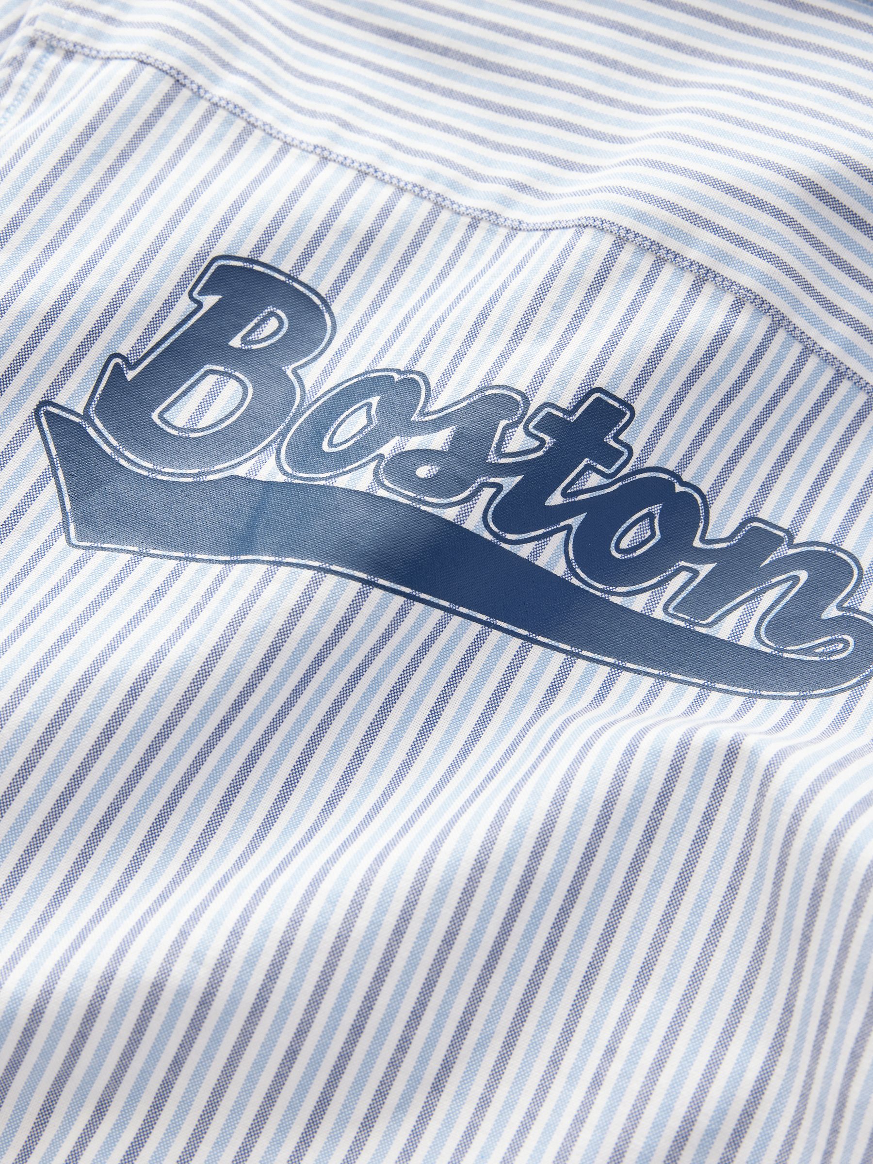 Buy Blue Boston 100% Cotton Long Sleeve Stripe Shirt (3-16yrs) from the ...