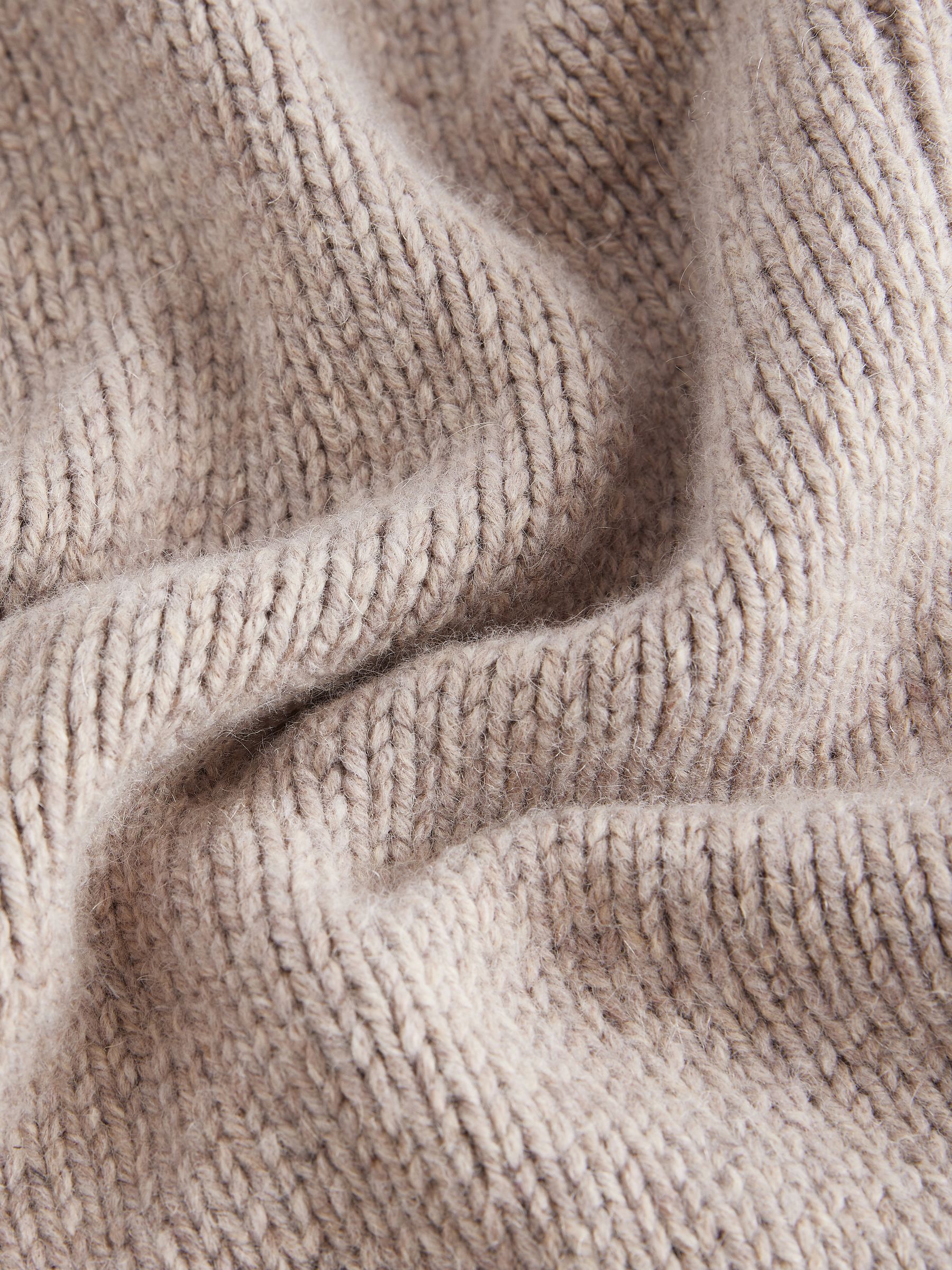 Buy Neutral Wool Blend Yak Soft Touch Front Pocket Knitted Cardigan ...