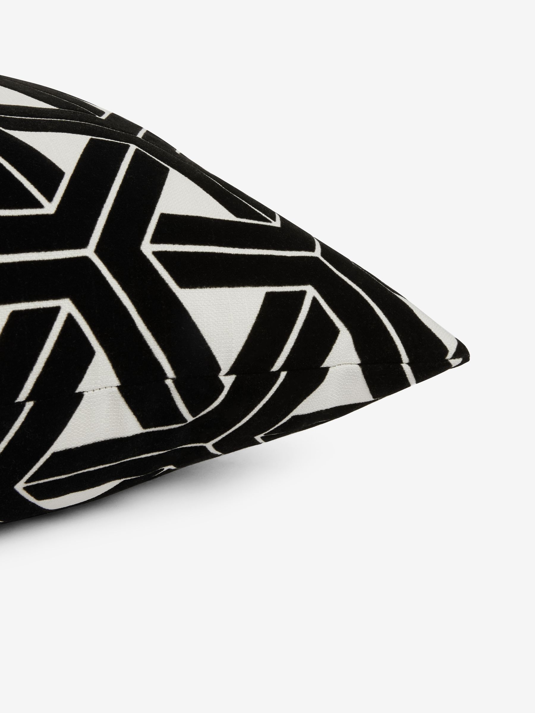 Buy Black/White 50 x 50cm Geometric Flock Cushion from the Next UK ...
