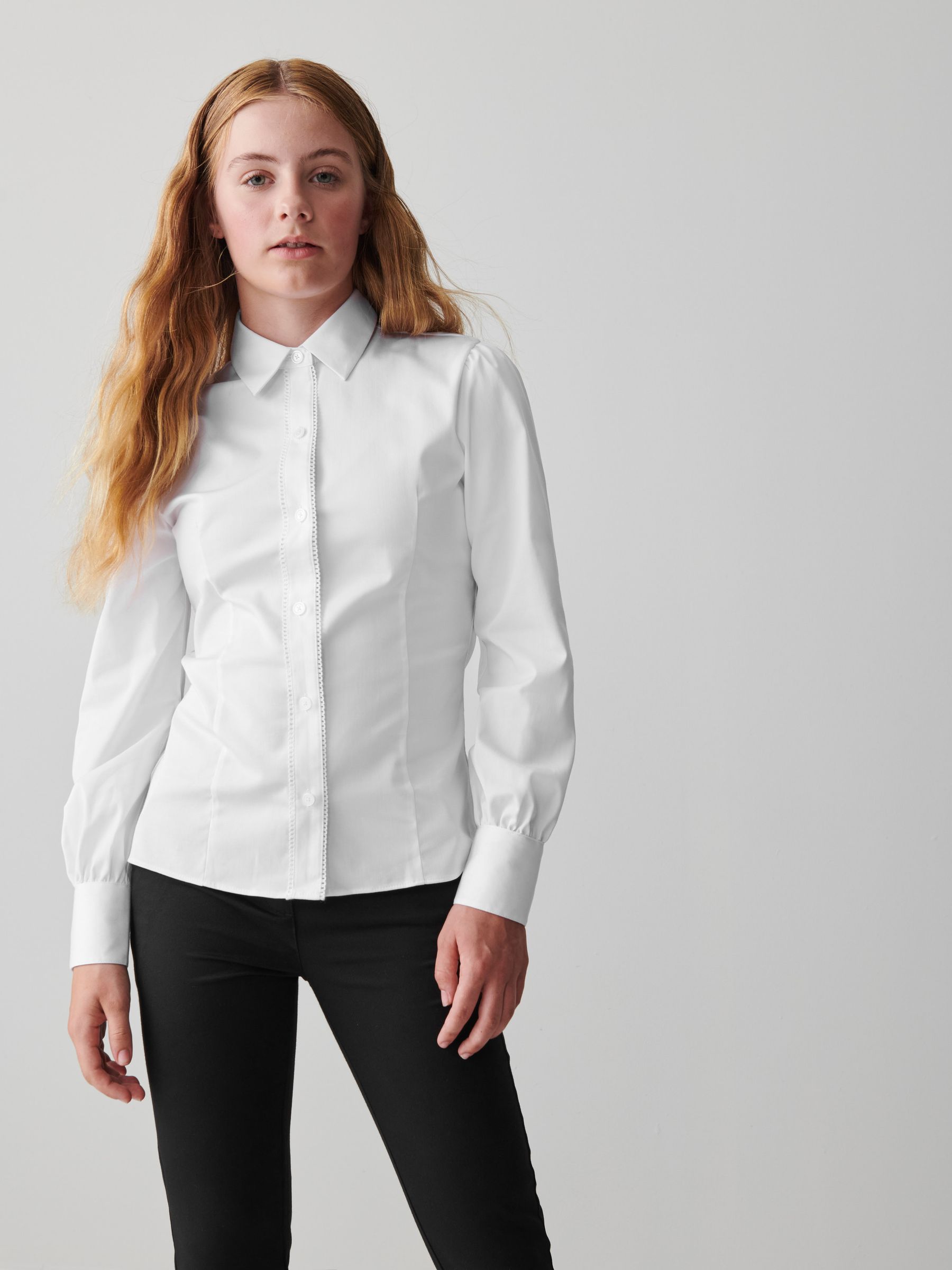 Buy Clarks White Fitted Long Sleeve School Shirt from the Next UK ...