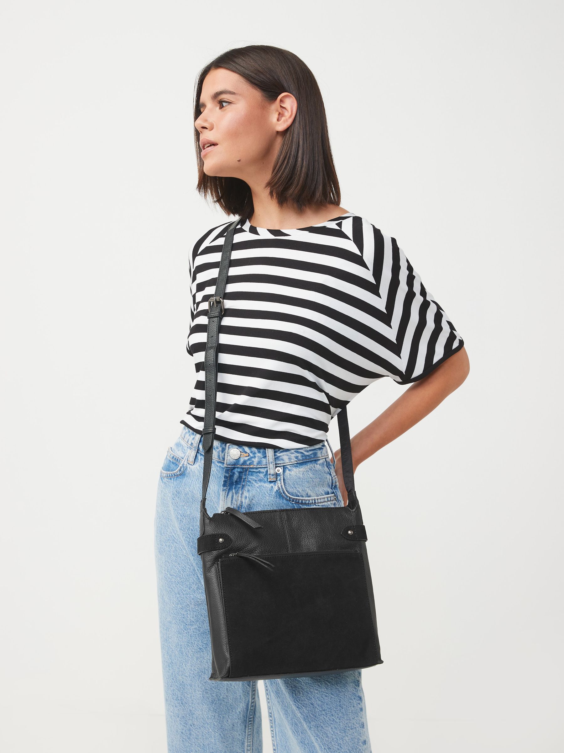 Buy Black Leather Pocket Messenger Bag from the Next UK online shop